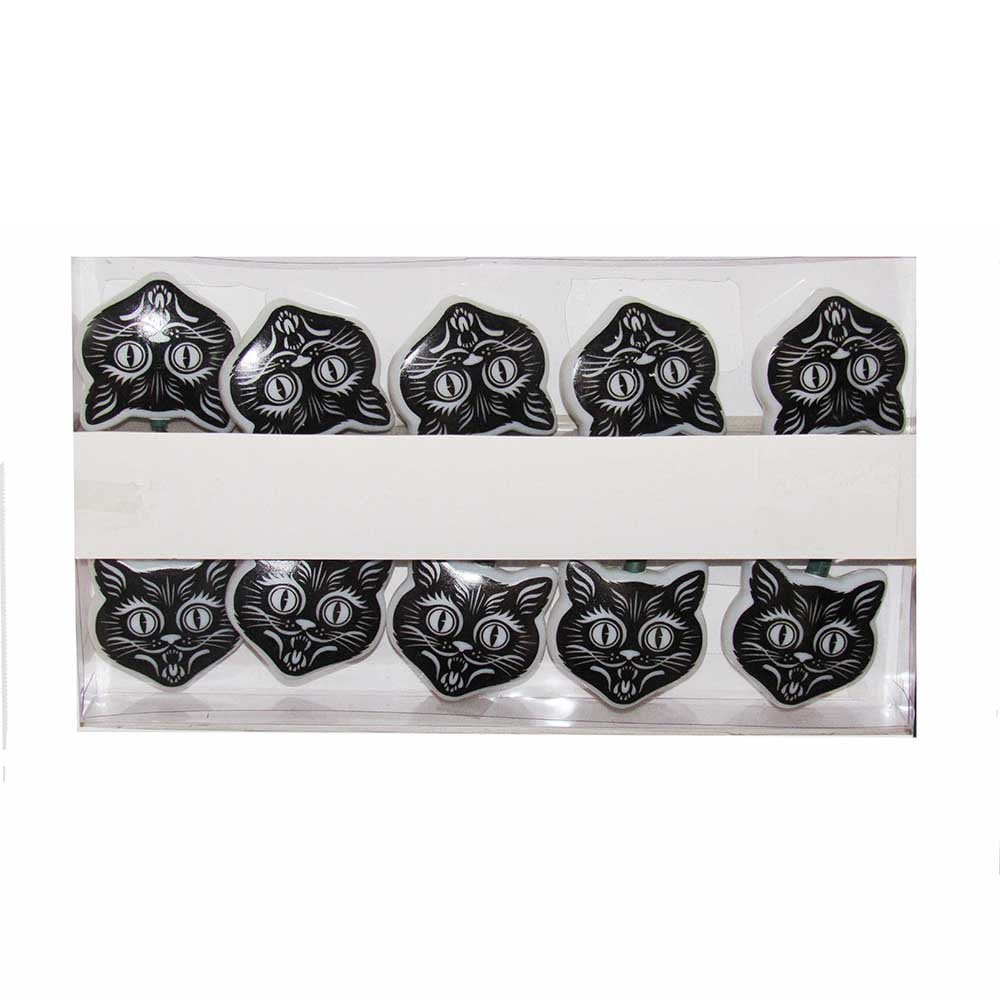 Kurt Adler HW1724 10-Light Orange Flicker LED Black Cat Light Set ...
