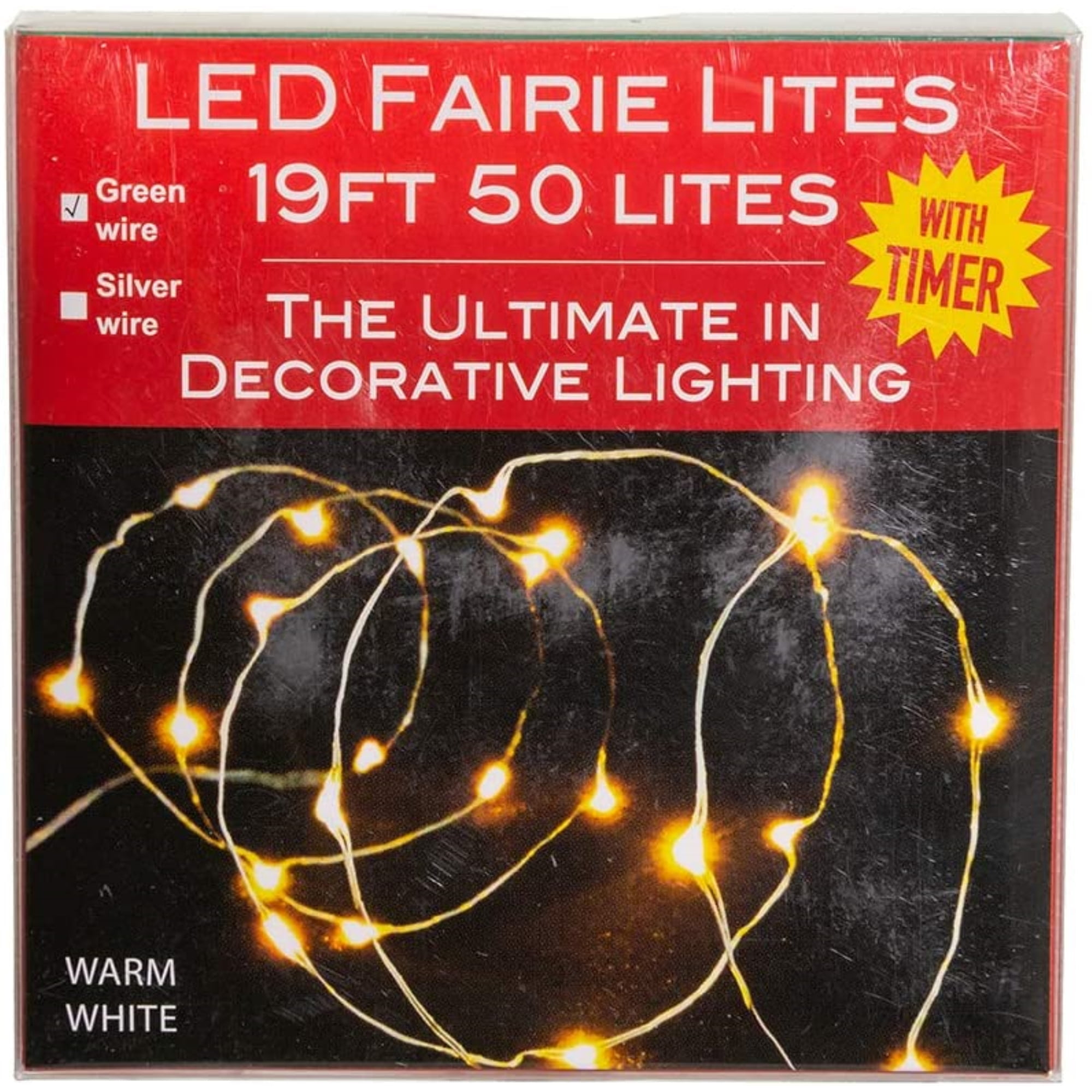 Kurt Adler Indoor Battery Operated 50 LED Fairy Light Set with Timer ...