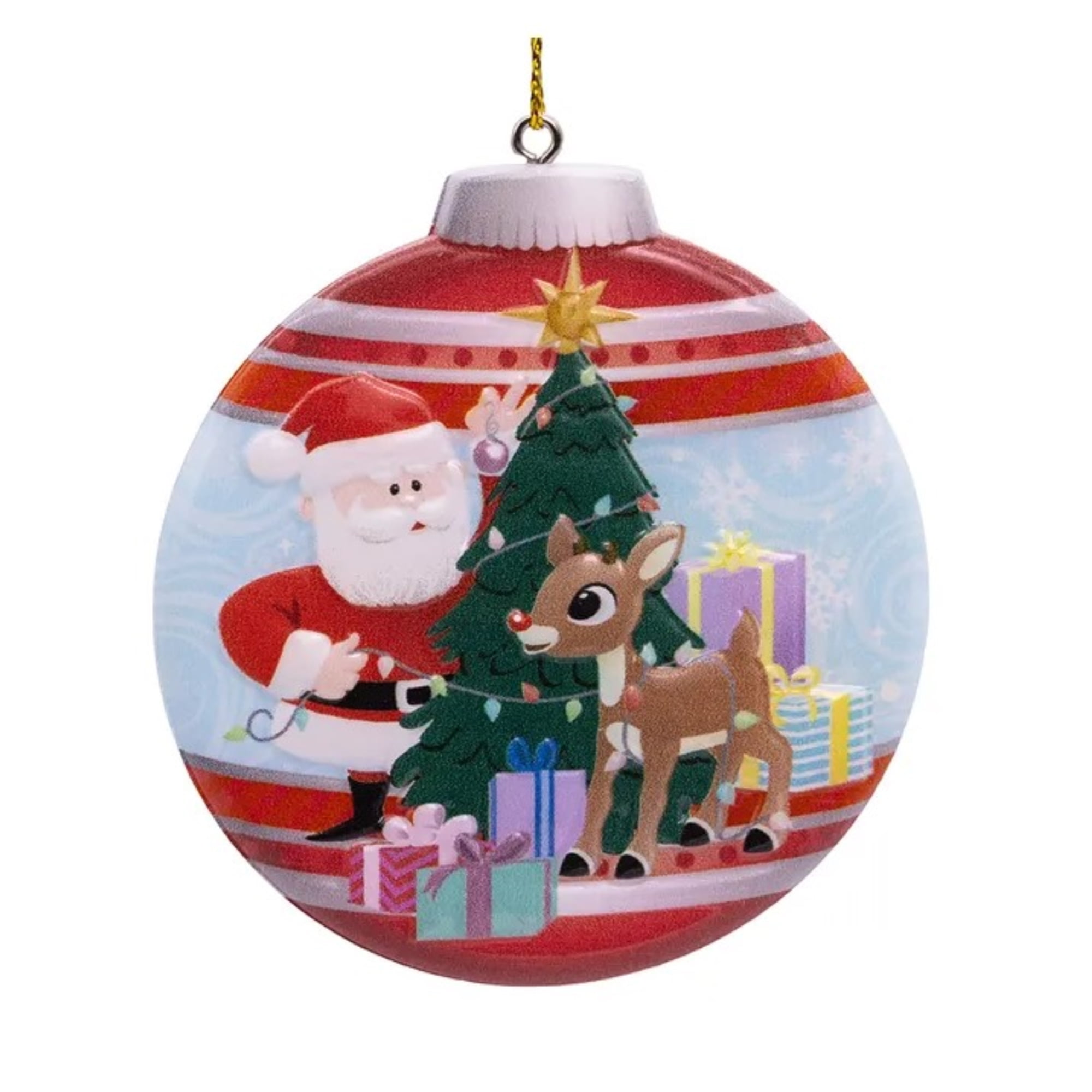 Kurt Adler Officially Licensed Resin Double-sided Rudolph Ornament, 3 ...