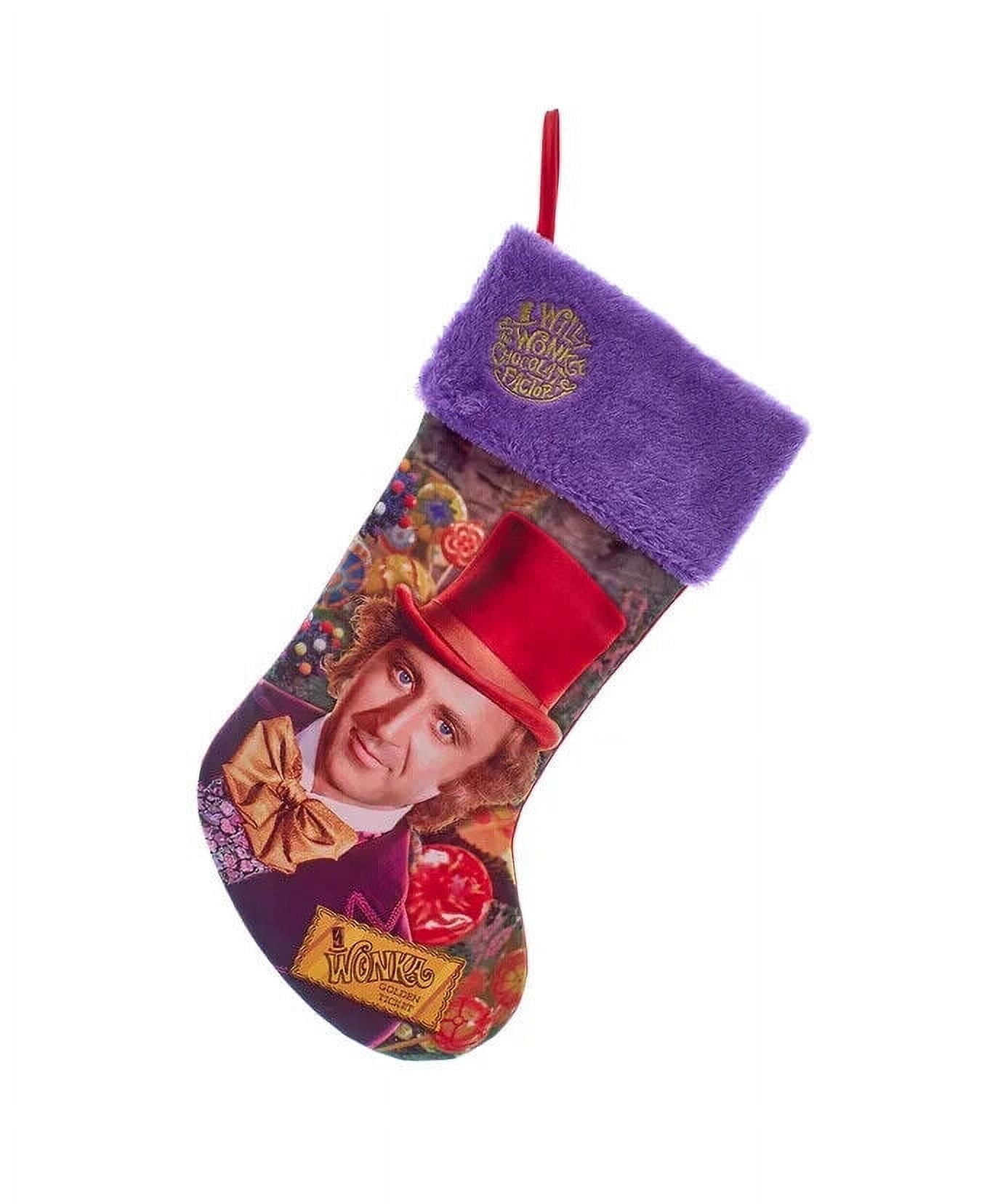 Kurt S. Adler Willy Wonka Christmas Stocking, Polyester Candy Design ...