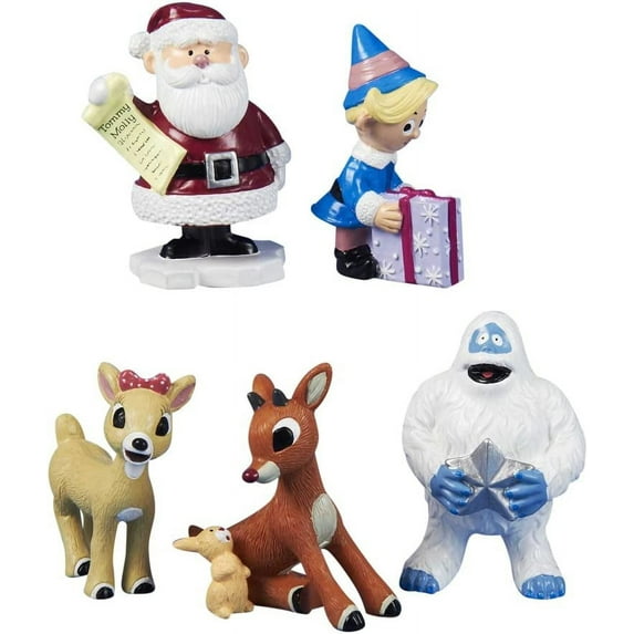 Kurt Adler Polyresin Rudolph The Red-Nosed Reindeer Figurine, Set of 5 ...