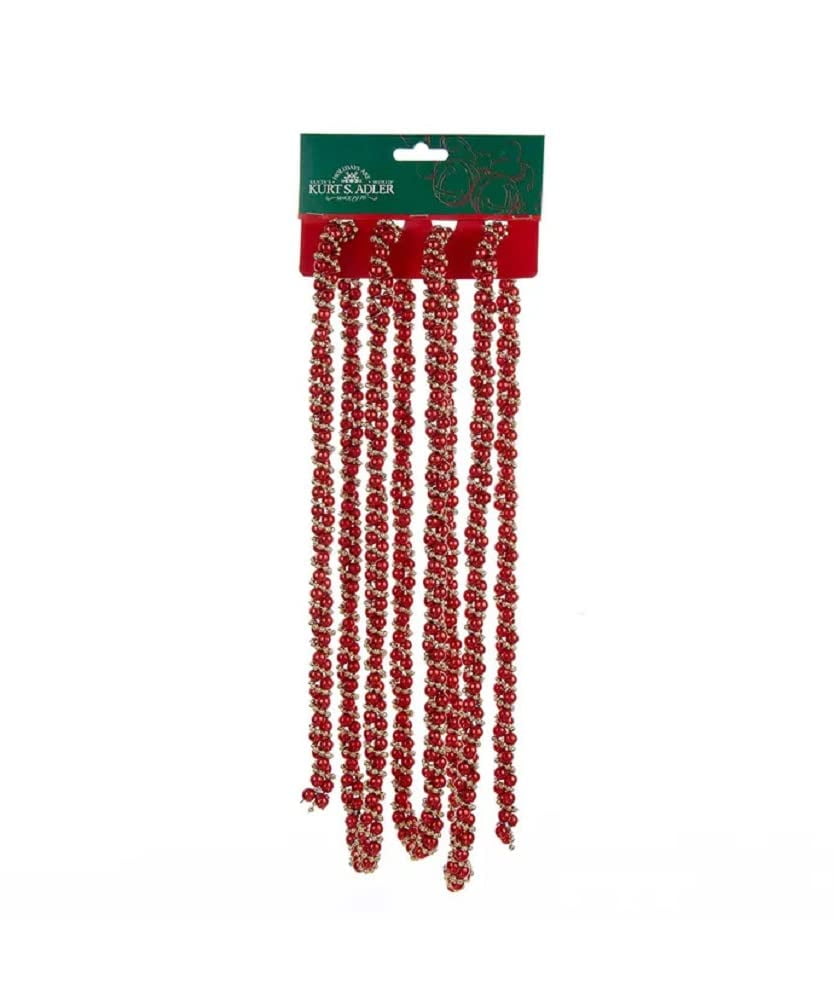 Kurt Adler Red and Gold Bead Twisted Garland 9 Feet - Walmart.com