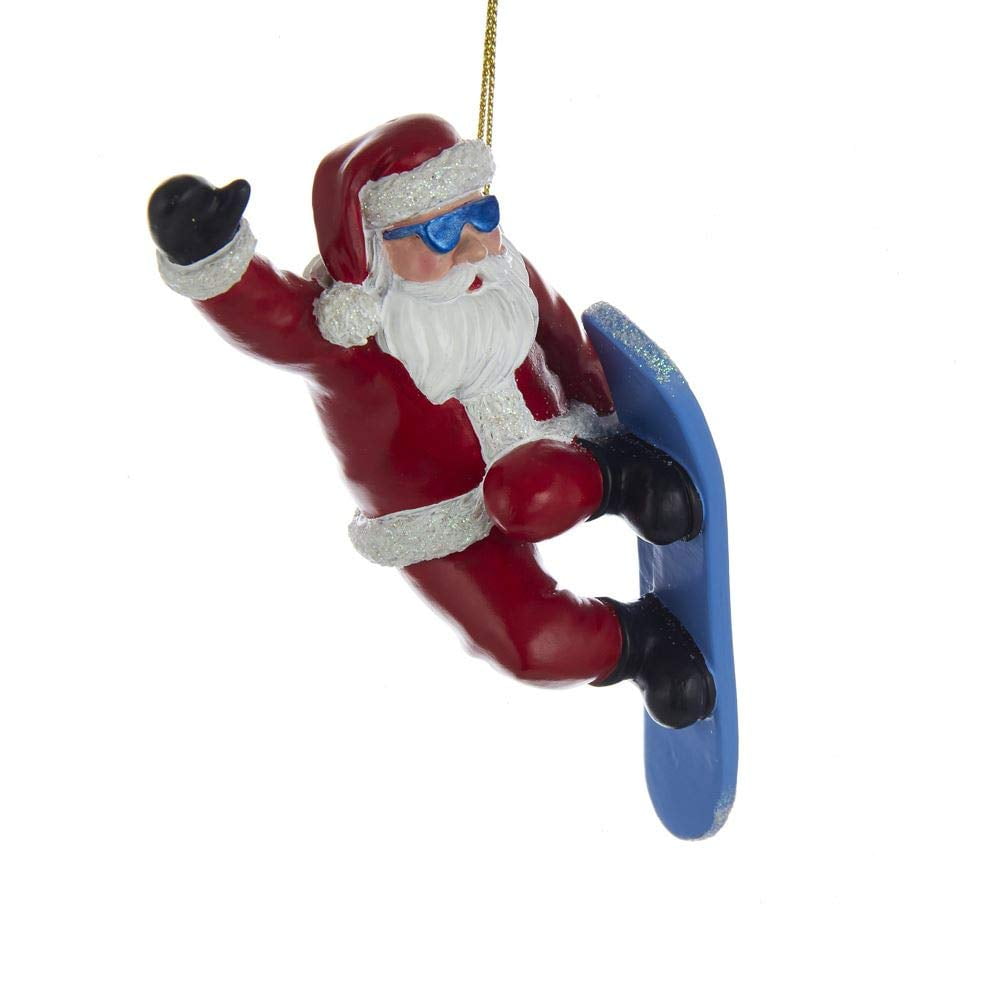 Kurt Adler Snowboard Santa Resin Ornament, 5-Inch Tall - Walmart.com