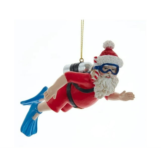 Kurt S. Adler 5-Inch Scuba Santa Ornament, Polyresin Adults Diving ...