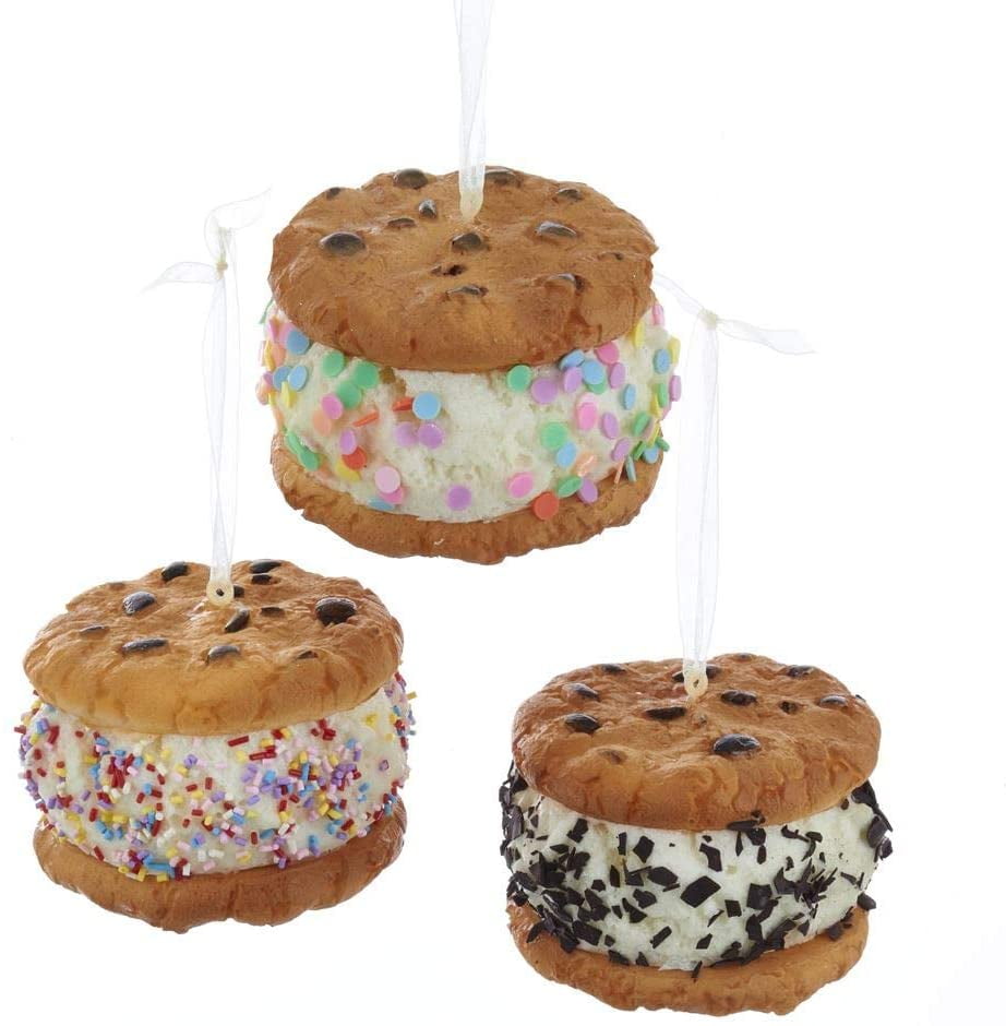Kurt Adler Set of 3 3" Realistic Looking Foam Cookie Ice Cream Sandwich ...