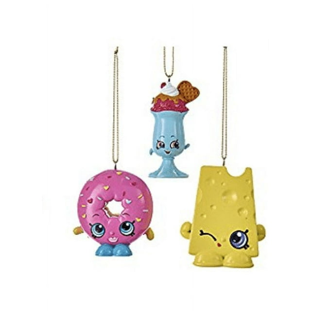 Kurt Adler Shopkins Suzie Sundae, D'lish Donut & Chee Zee Ornament 3 ...