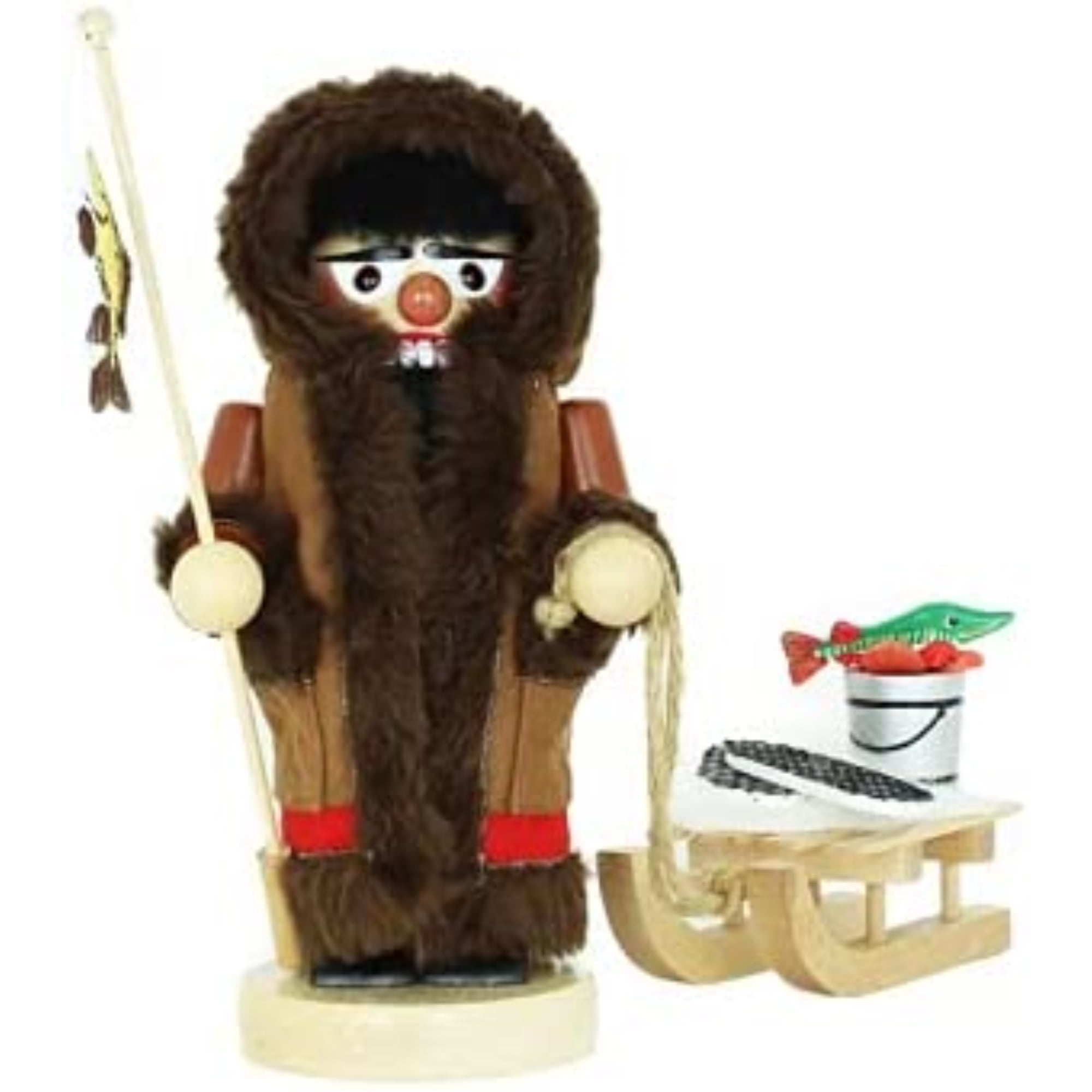 Kurt Adler Steinbach Wooden Chubby Nutcracker, Eskimo with Sleigh ...