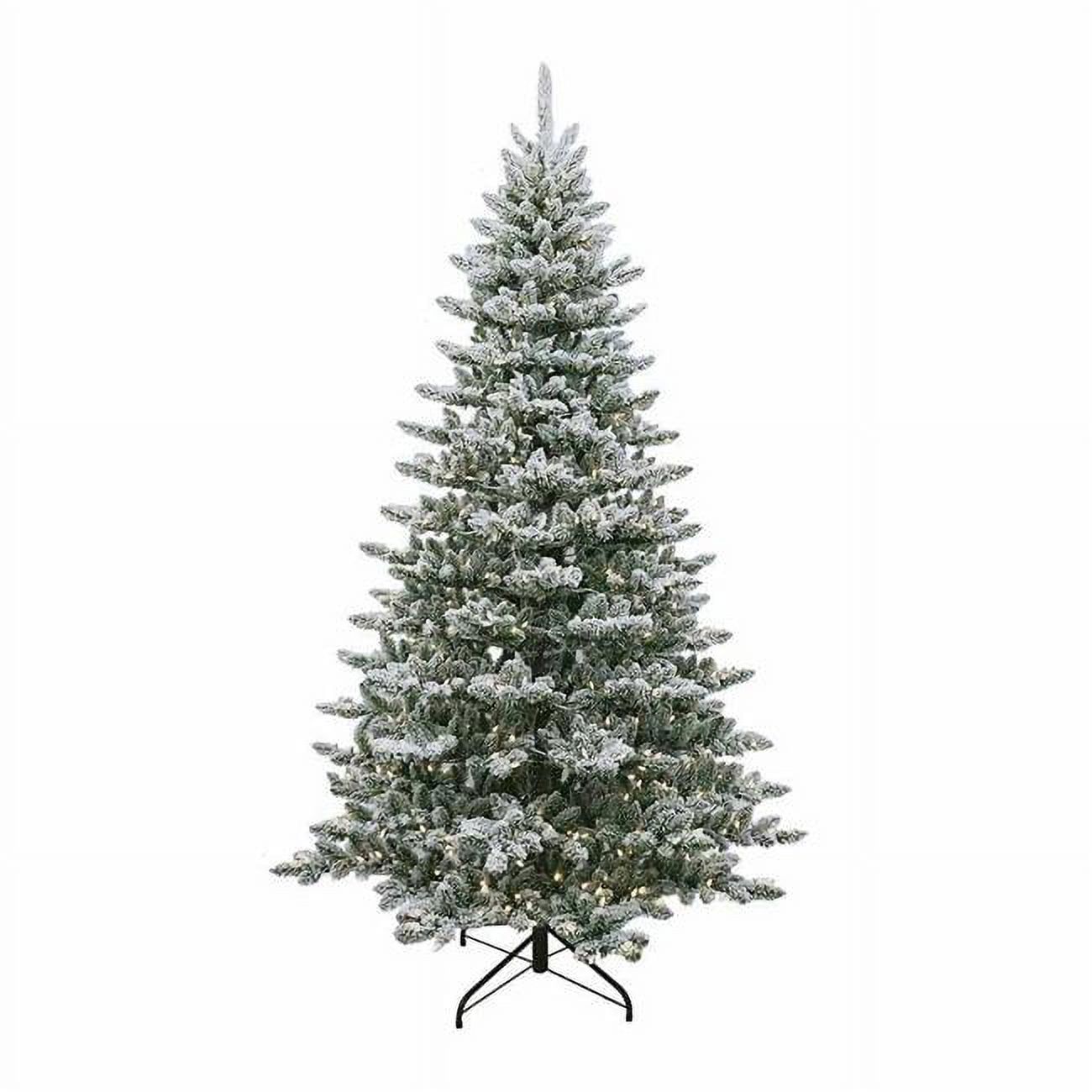 Kurt Adler TR71750FLEDWW 7.5 ft. Pre-Lit LED Snow Pine Tree, Warm White ...