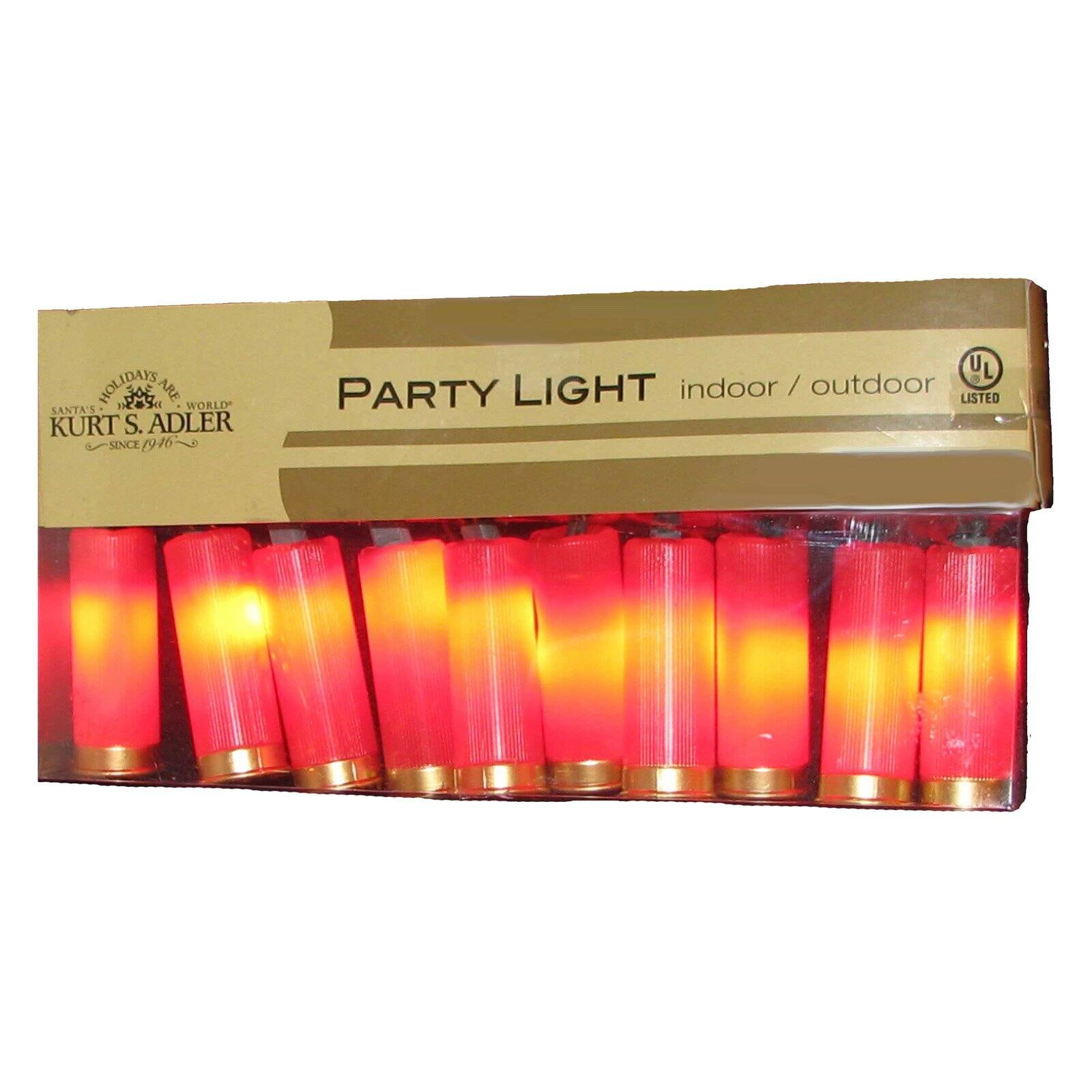 Kurt Adler UL 10-Light Red Shotgun Shell Bullet Light Set for Indoor ...