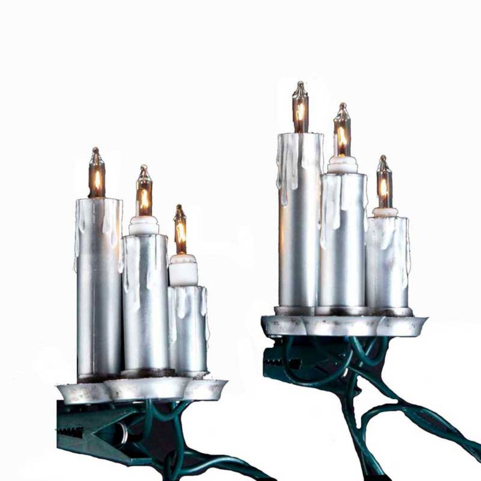 Kurt Adler UL 15-Light Silver Triple Candle Light Set - Walmart.com