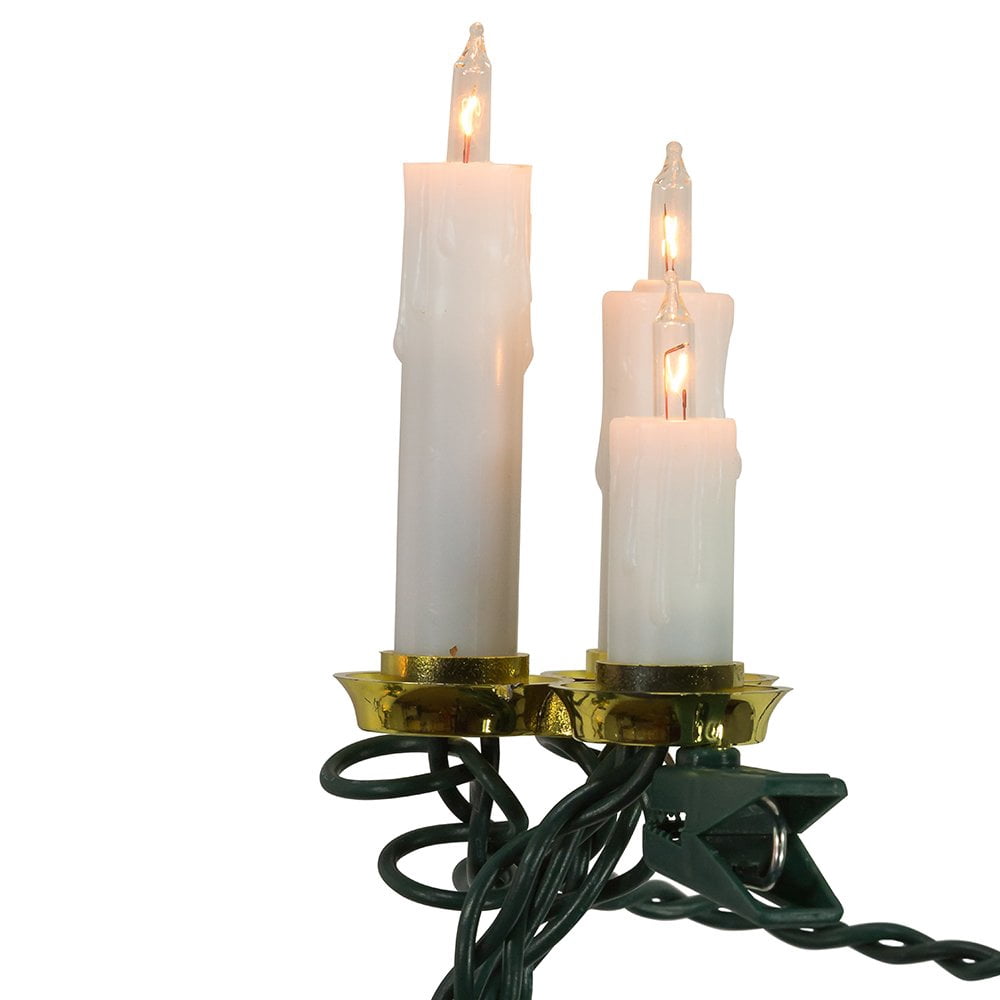 Kurt Adler UL 15-Light White Triple Candle Extended Light Set - Walmart.com