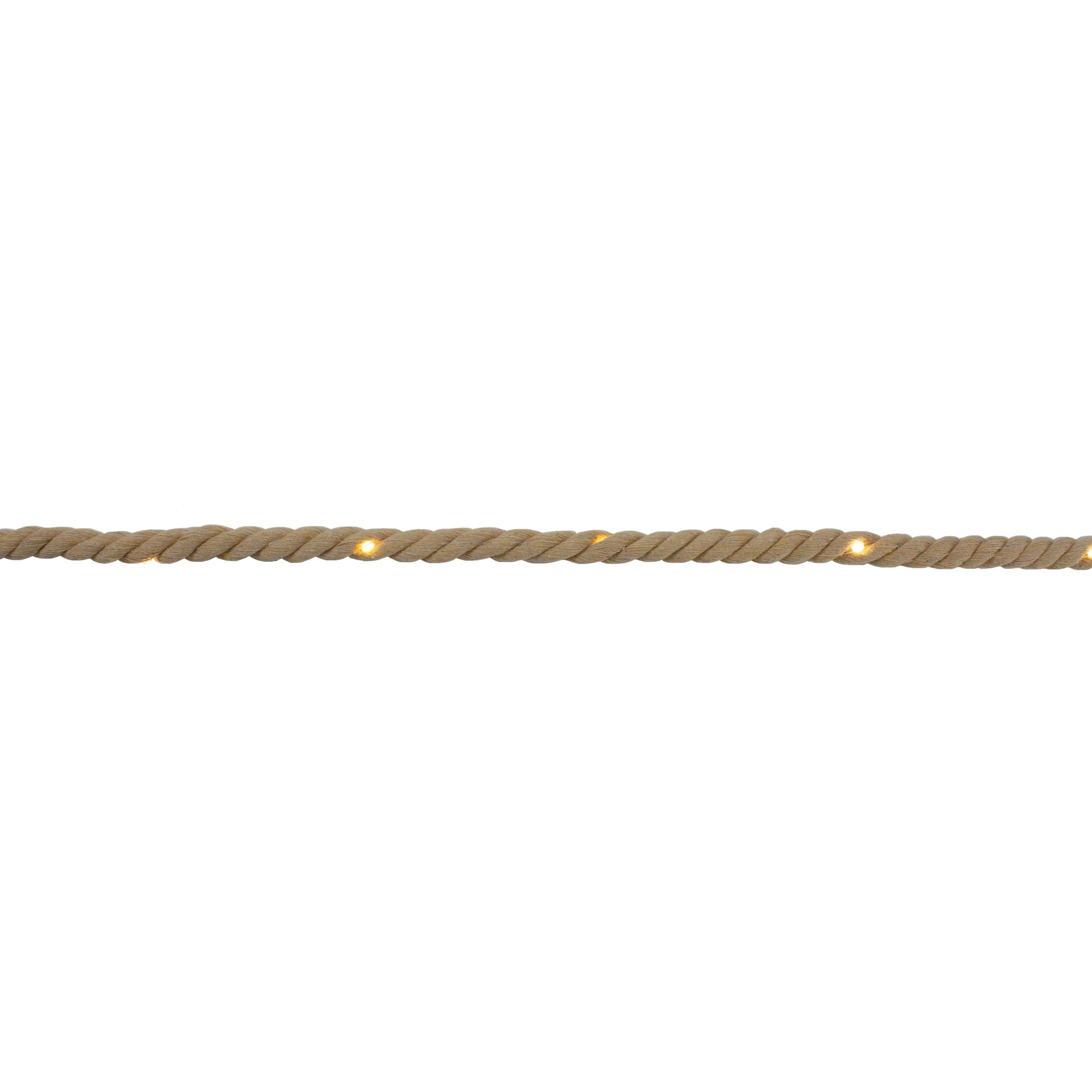 Kurt Adler LED Lighted Cotton Rope with Timer Function - Warm White - 9 ...