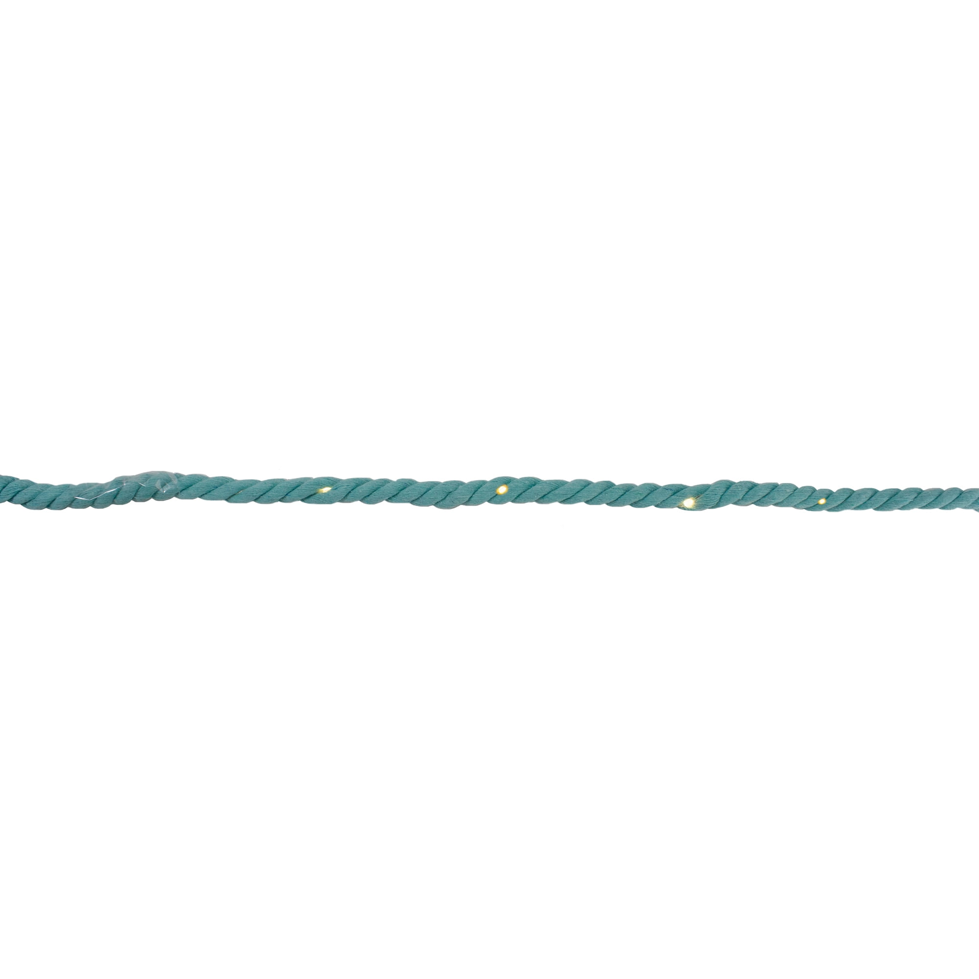 Kurt Adler LED Lighted Teal Cotton Rope with Timer - Warm White - 9.8 ...