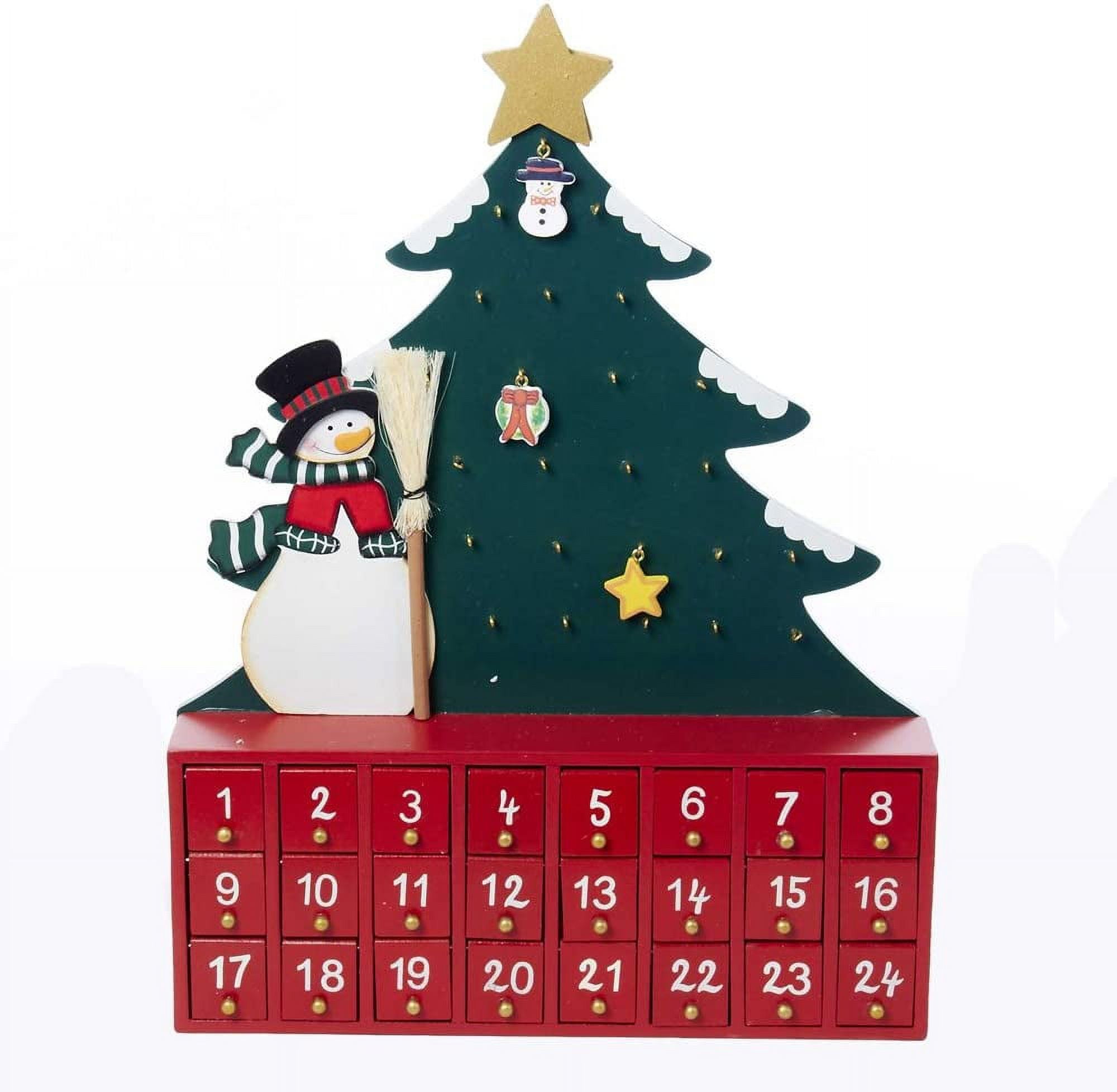 Kurt Adler Wooden Snowman with Tree Advent Calendar - Walmart.com