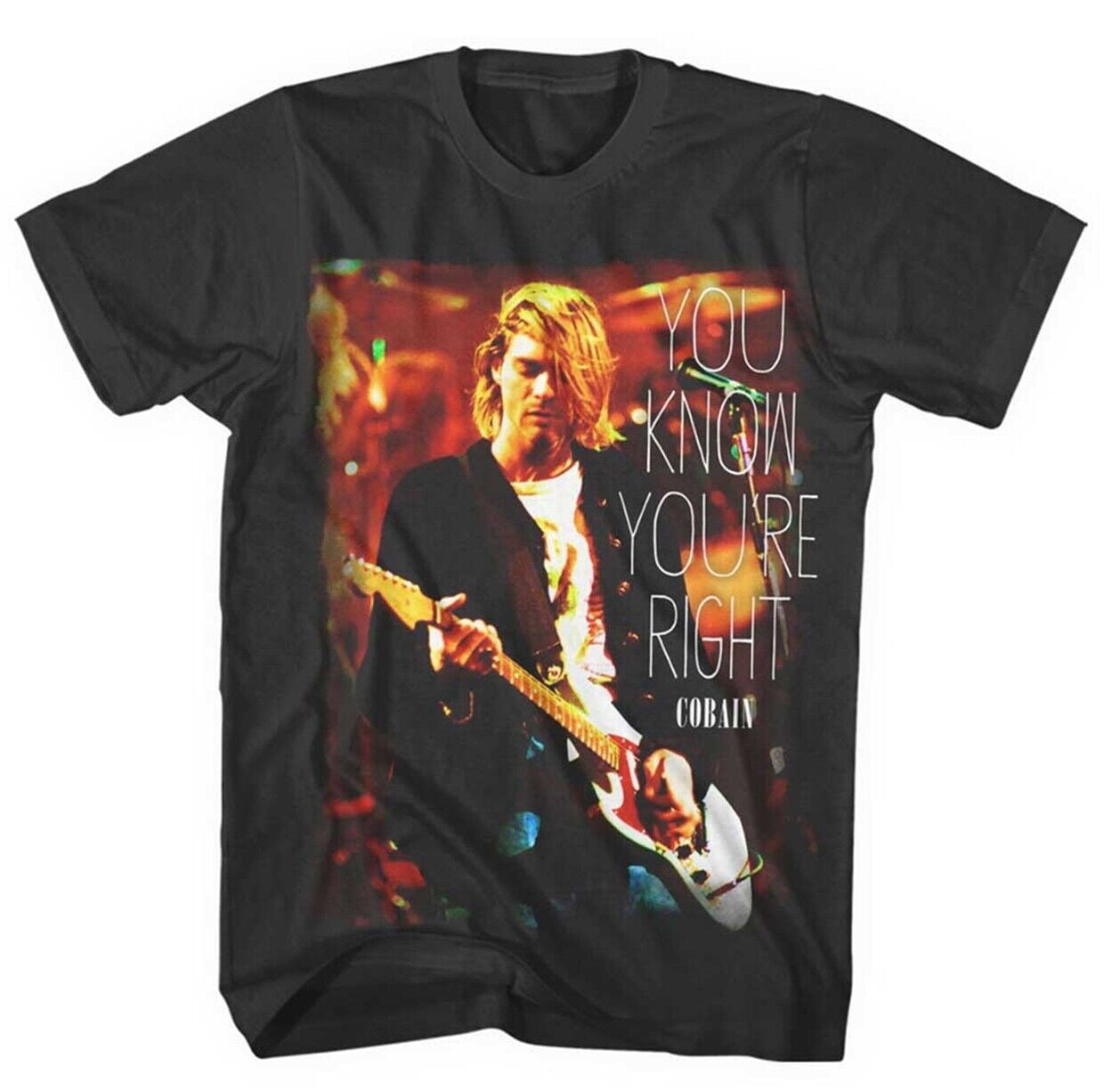 Kurt Cobain You Know Youre Right Black T-Shirt OFFICIAL - Walmart.com