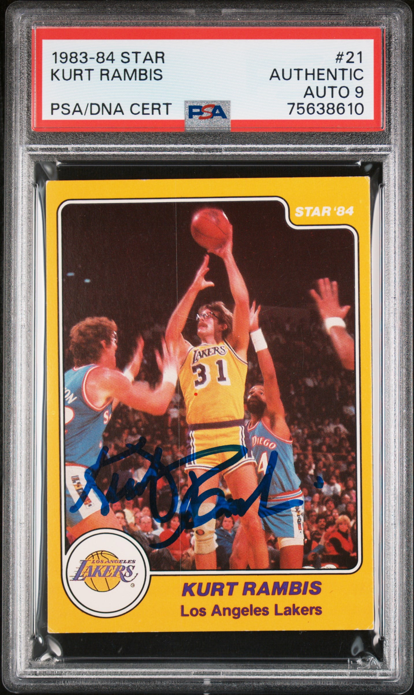 Kurt Rambis 1983-84 Star Signed Basketball Rookie Card #21 Auto Graded ...