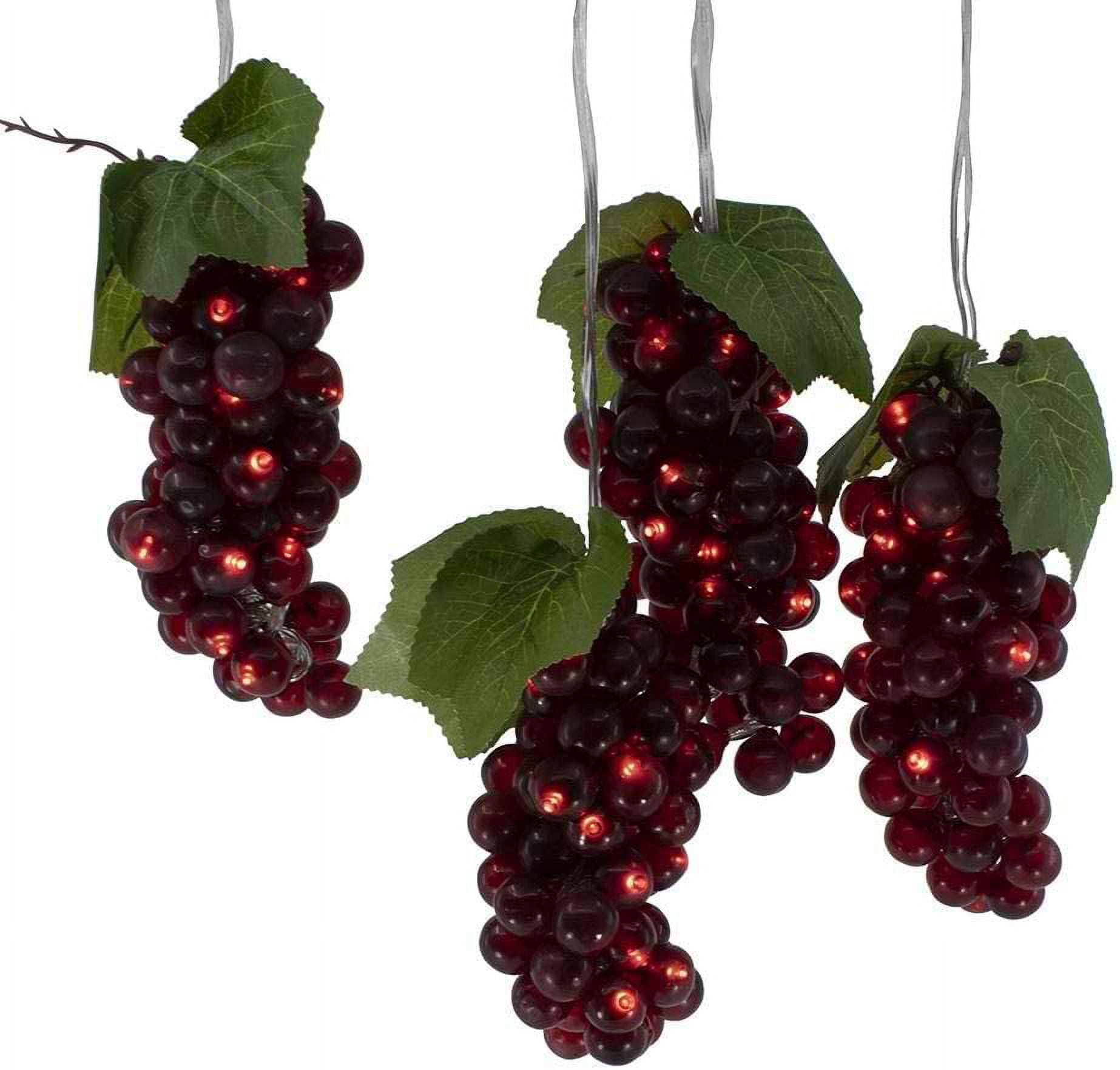 Kurt S. Adler 100-Light Burgundy LED Grape Light Set with 5 Grape ...