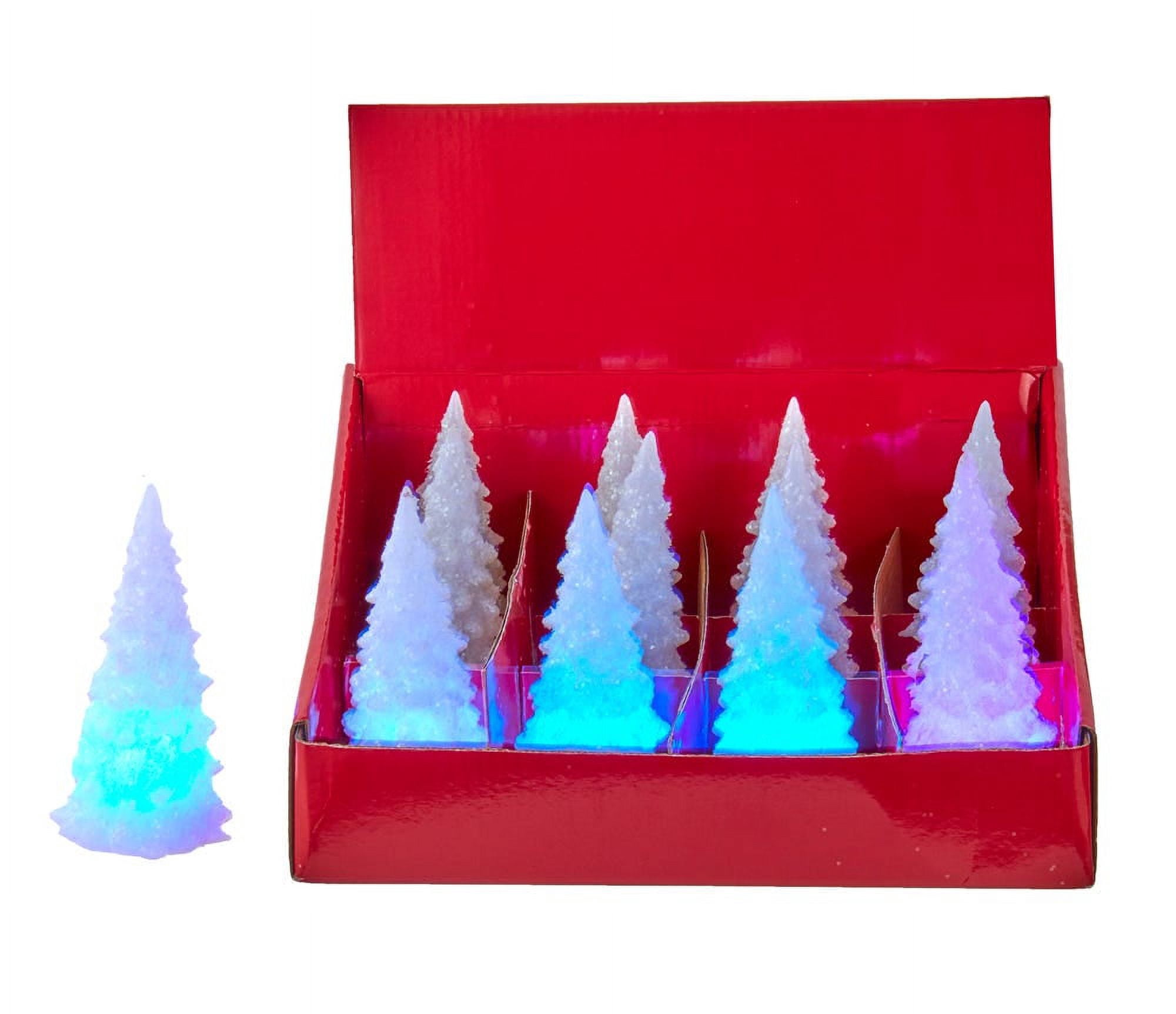 Kurt S. Adler 4.7-Inch Battery-Operated RGB LED White Glitter Tree ...