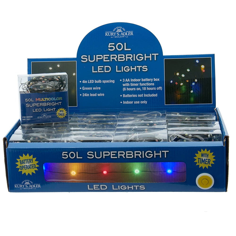 Kurt S. Adler 50-Light Battery-Operated Multi-Color Superbright LED ...