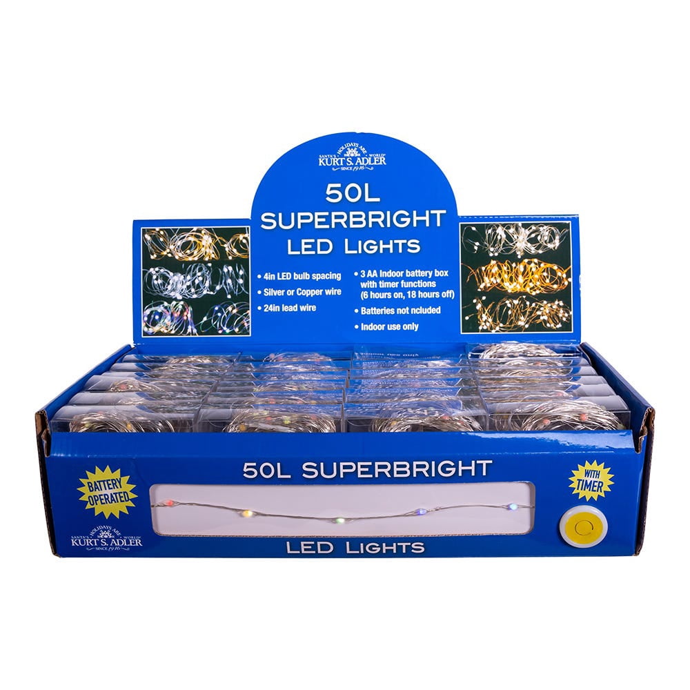 Kurt S. Adler 50-Light Battery-Operated Multi-Color Superbright LED ...