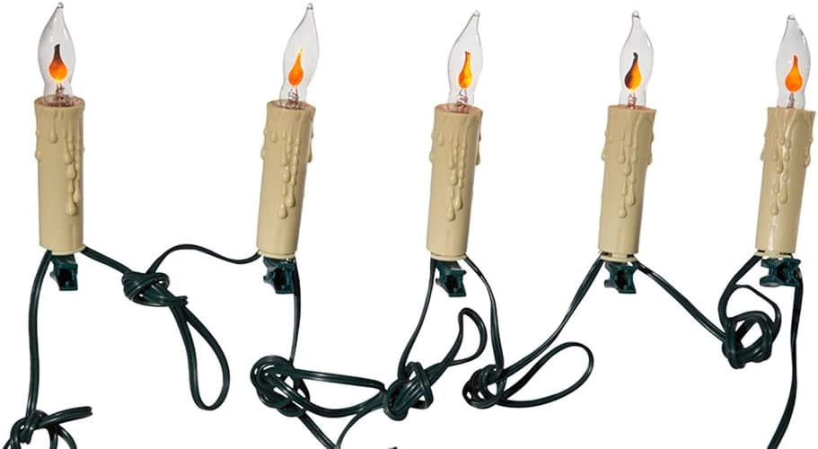 Kurt S Adler 7-Light Flicker Flame Candle Light Set, Flameless Candles ...