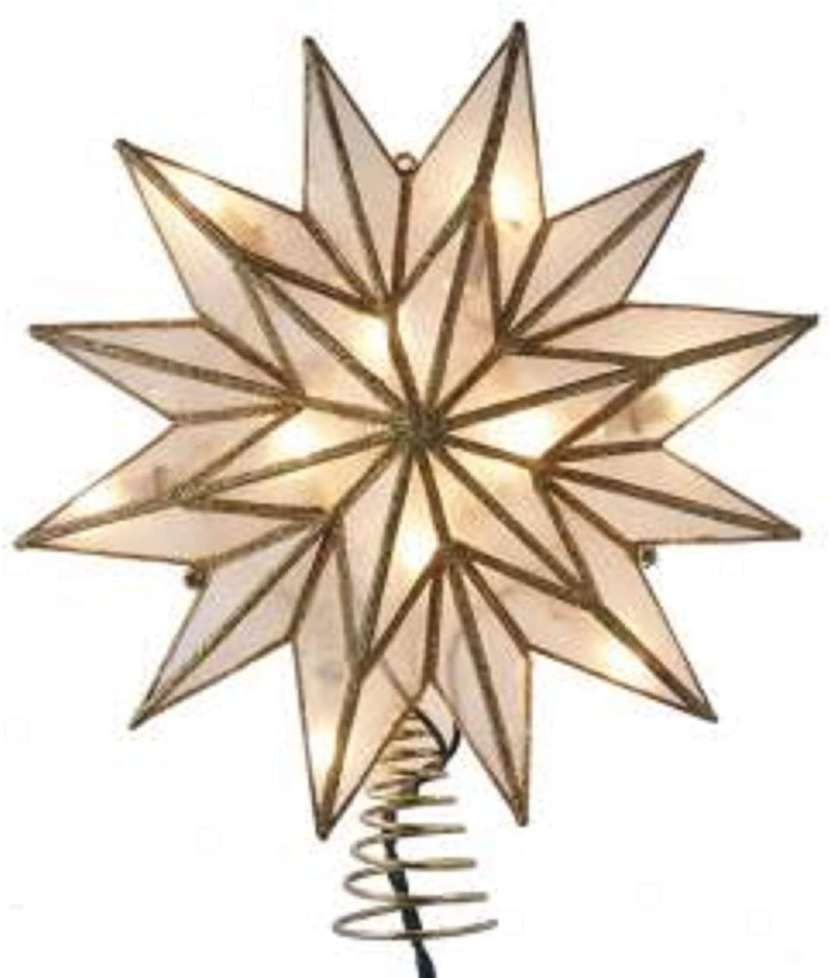 Kurt Adler Home Decor: 9.06-Inch UL 10-Light 12-Point Gold Capiz Star ...