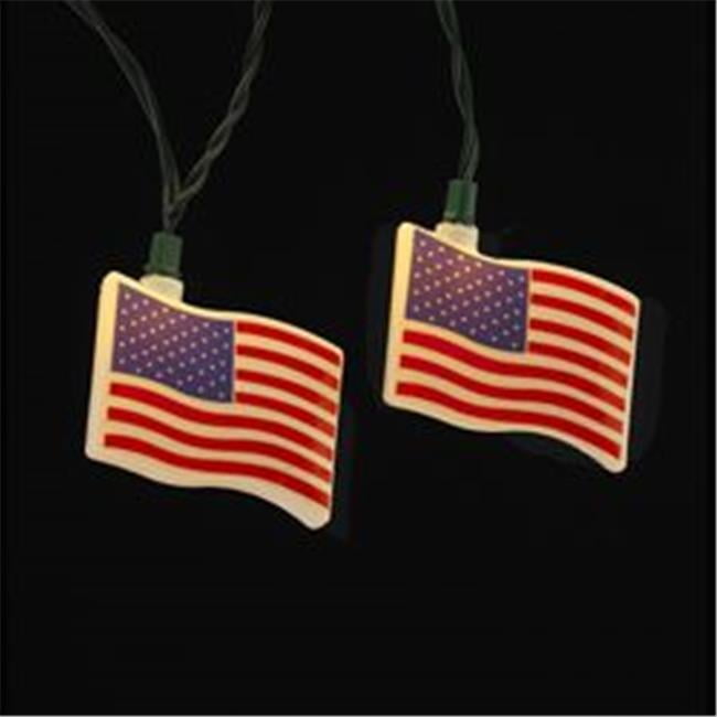 Kurt S. Adler, Inc. Kurt Adler UL 10-Light USA Flag Light Set - Walmart.com