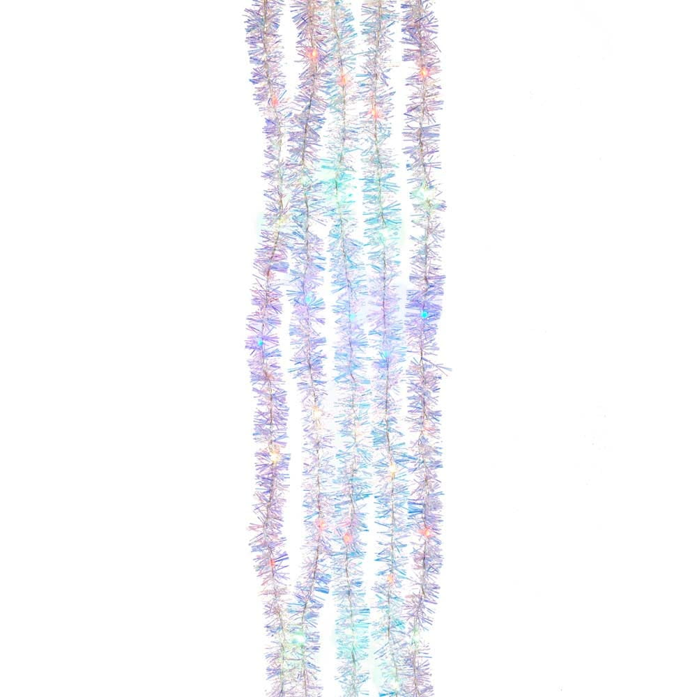 Kurt S. Adler Kurt Adler 6.5-Foot Multi-Color Silver Iridescent Tinsel ...