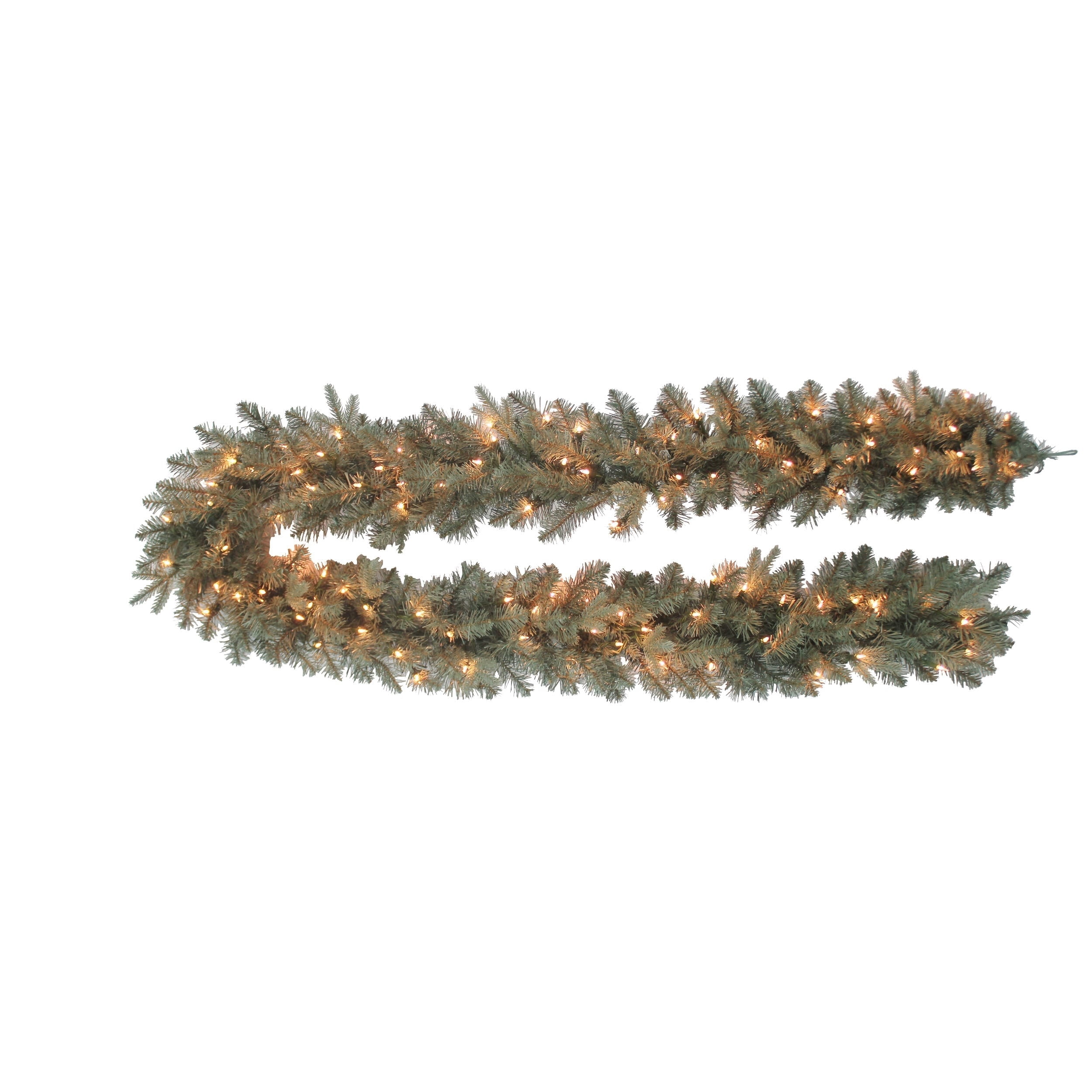 Kurt Adler 9-Foot Pre-Lit Clear Incandescent Blue Spruce Garland ...
