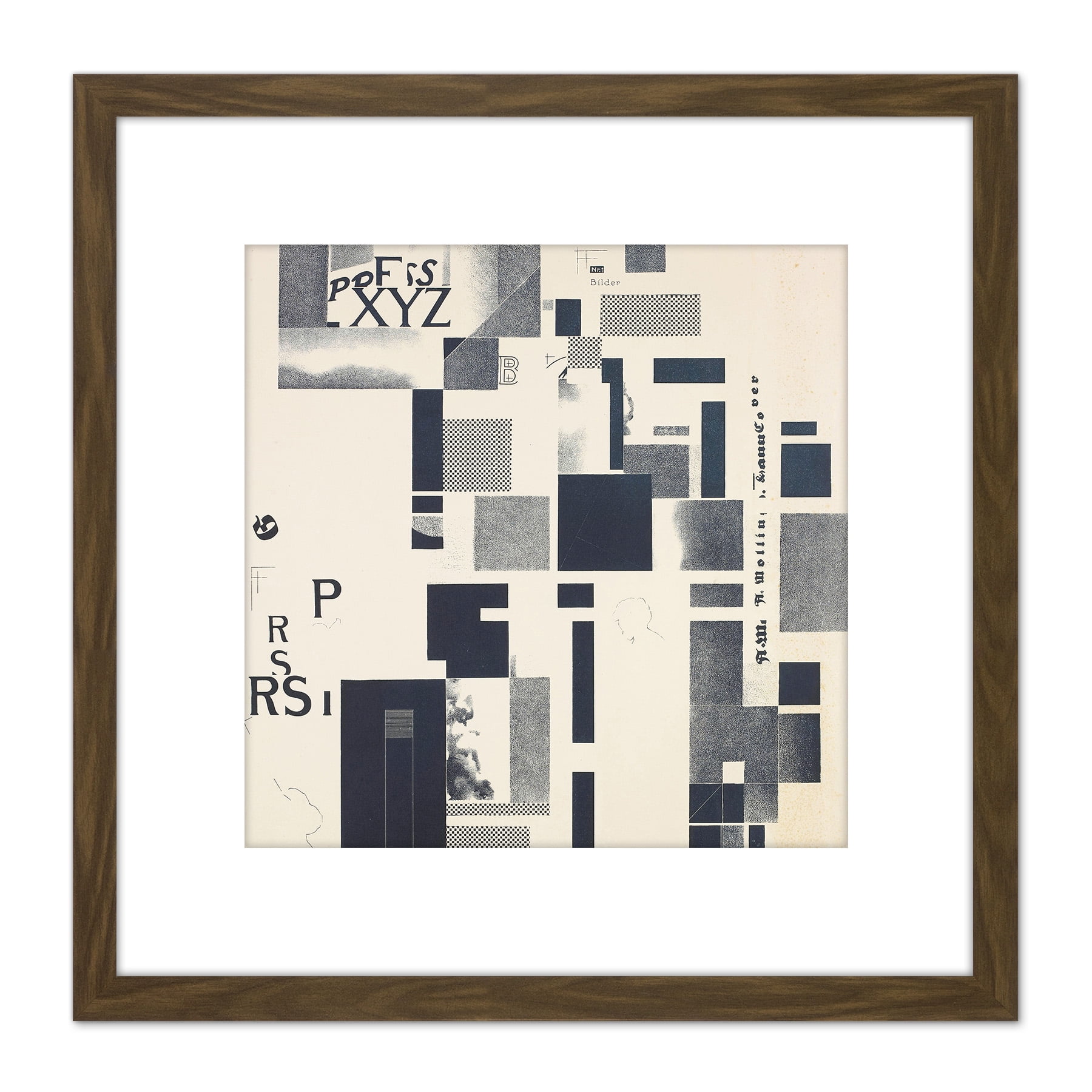 Kurt Schwitters Composite Dada 8X8 Inch Square Wooden Framed Wall Art ...