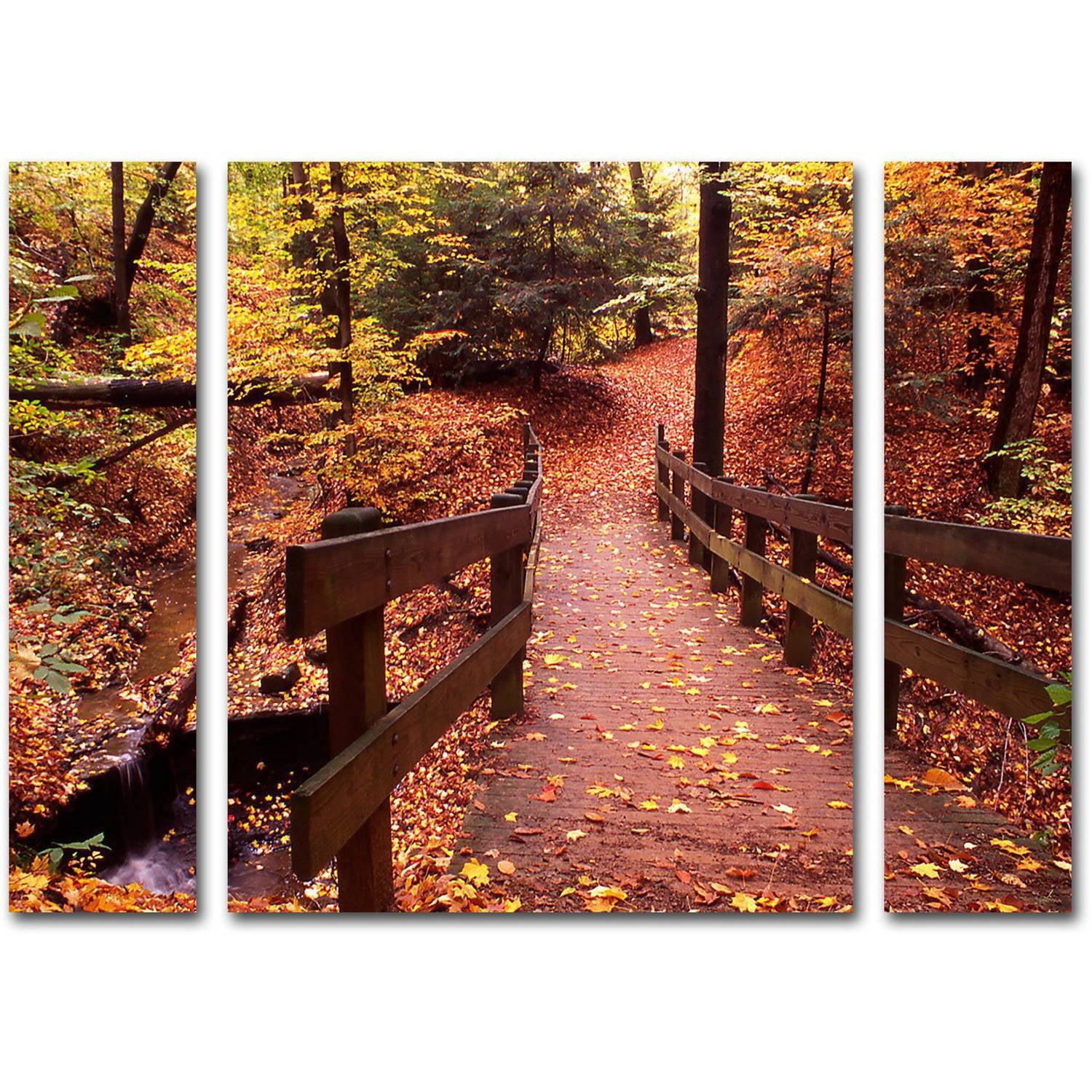 Kurt Shaffer "Autumn Bridge" Multi Panel Art Set - Walmart.com
