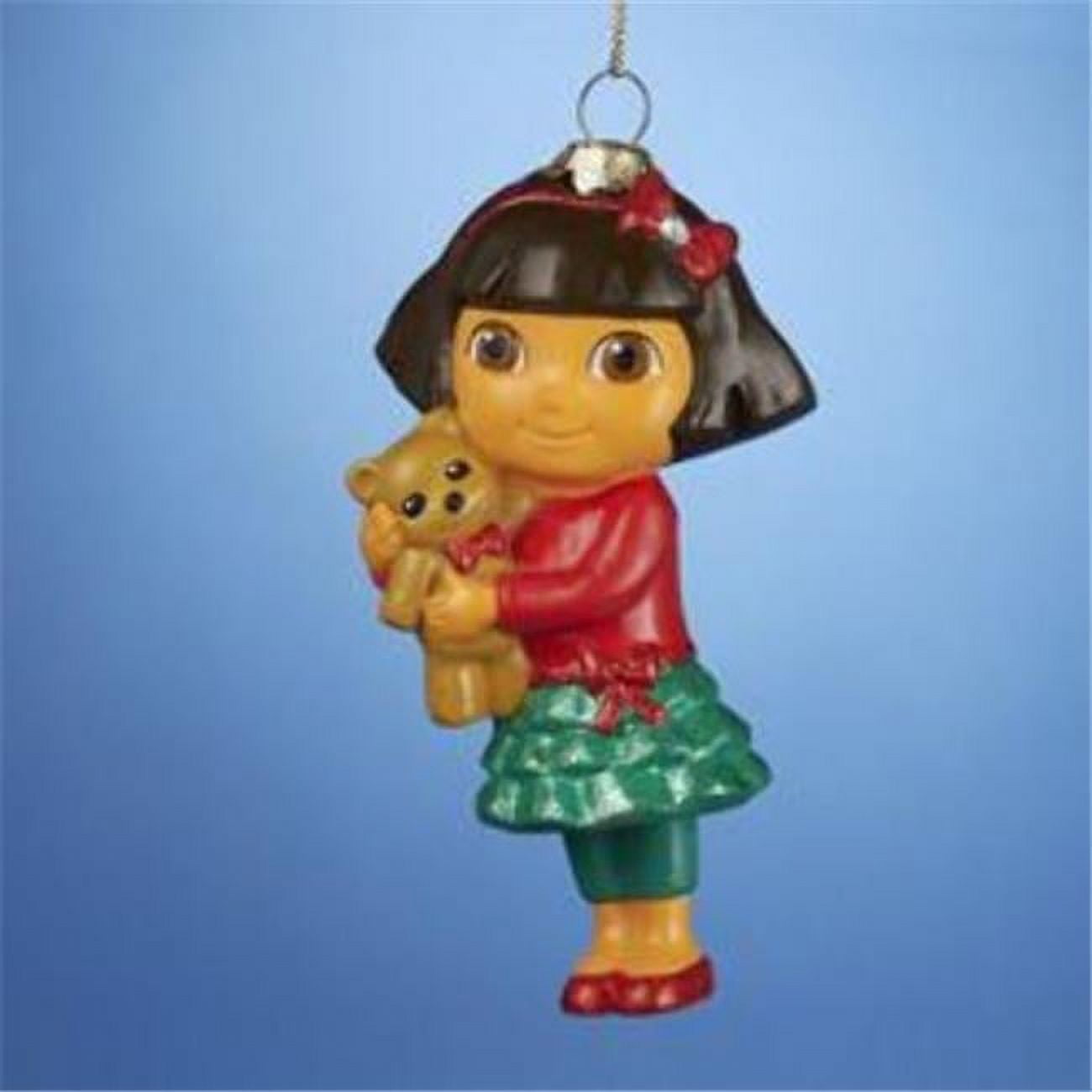 Kurtadler 1912411 Dora The Explorer Glass Dora with Teddy Bear Ornament ...