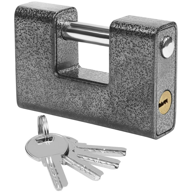 Kurtzy Heavy Duty Padlock with 4 Keys - Hardened Solid Steel Hardware ...