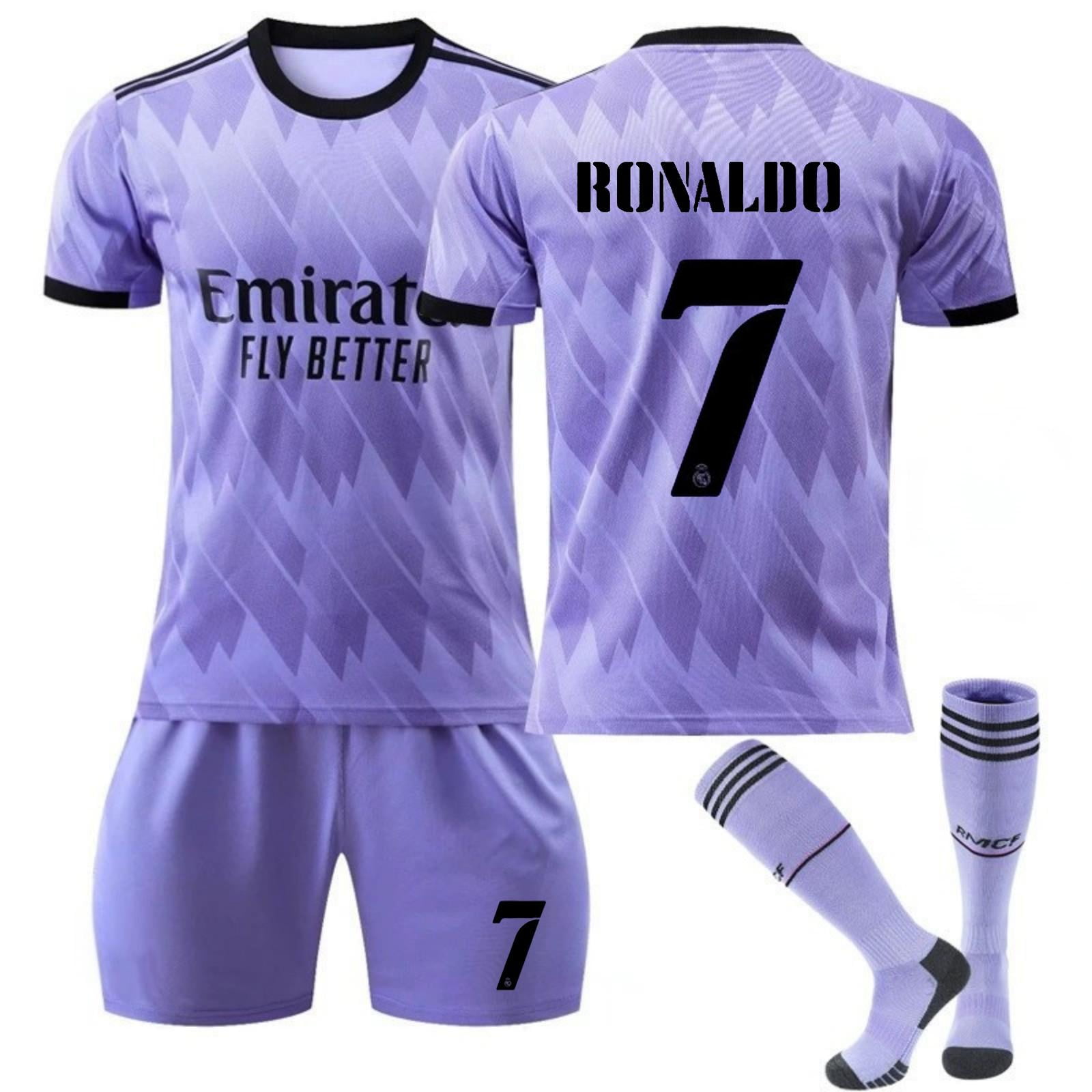 KuruS 2223 Spain Soccer Club Jerseys 3 Piece Sets, Number 7 RONALDO Printed Short Sleeve Shirts ...
