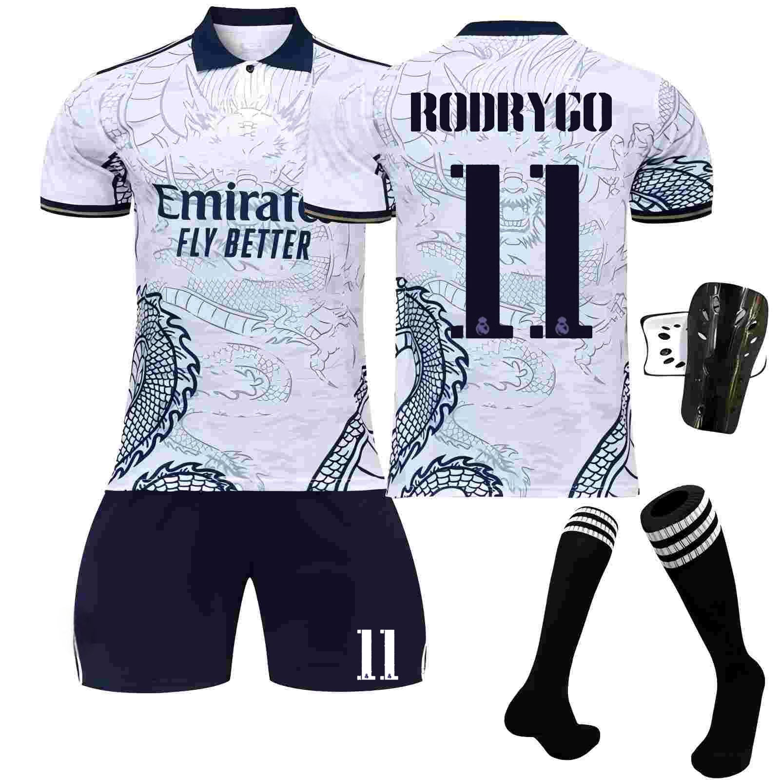 KuruS 2223 Spain Soccer Club Jerseys 4 Piece Sets, Number 11 RODRYGO Printed Short Sleeve Shirts ...