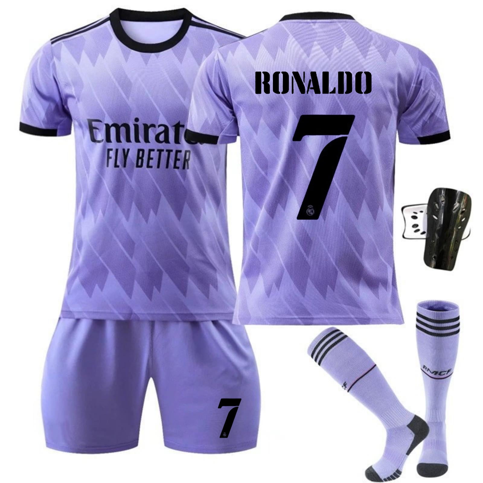 KuruS 2223 Spain Soccer Club Jerseys 4 Piece Sets, Number 7 RONALDO Printed Short Sleeve Shirts ...