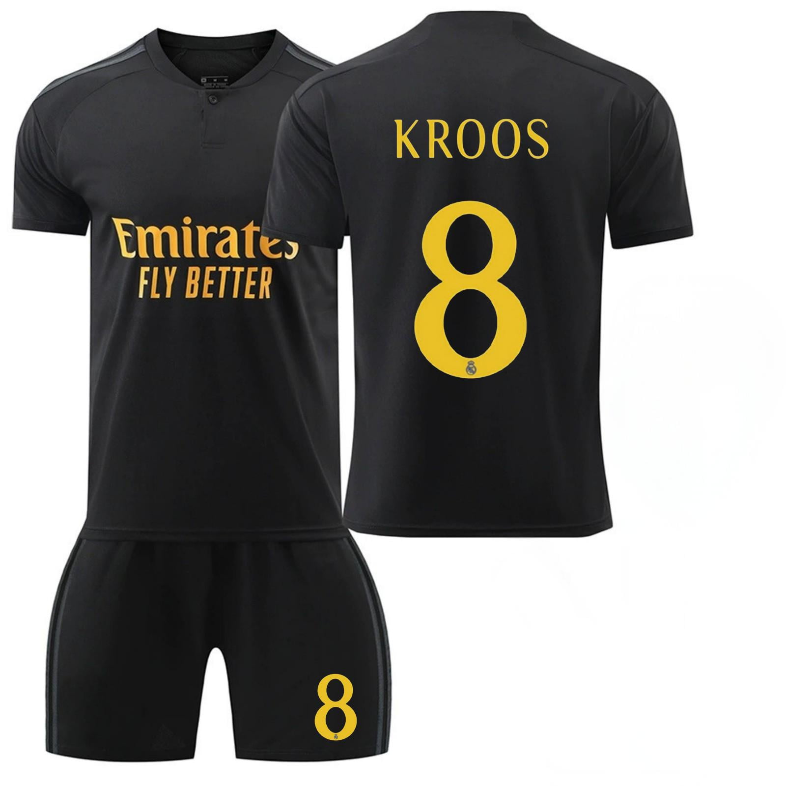 KuruS 2324 Spain Soccer Club Jerseys 2 Piece Sets, Number 8 KROOS Printed Short Sleeve Shirts ...