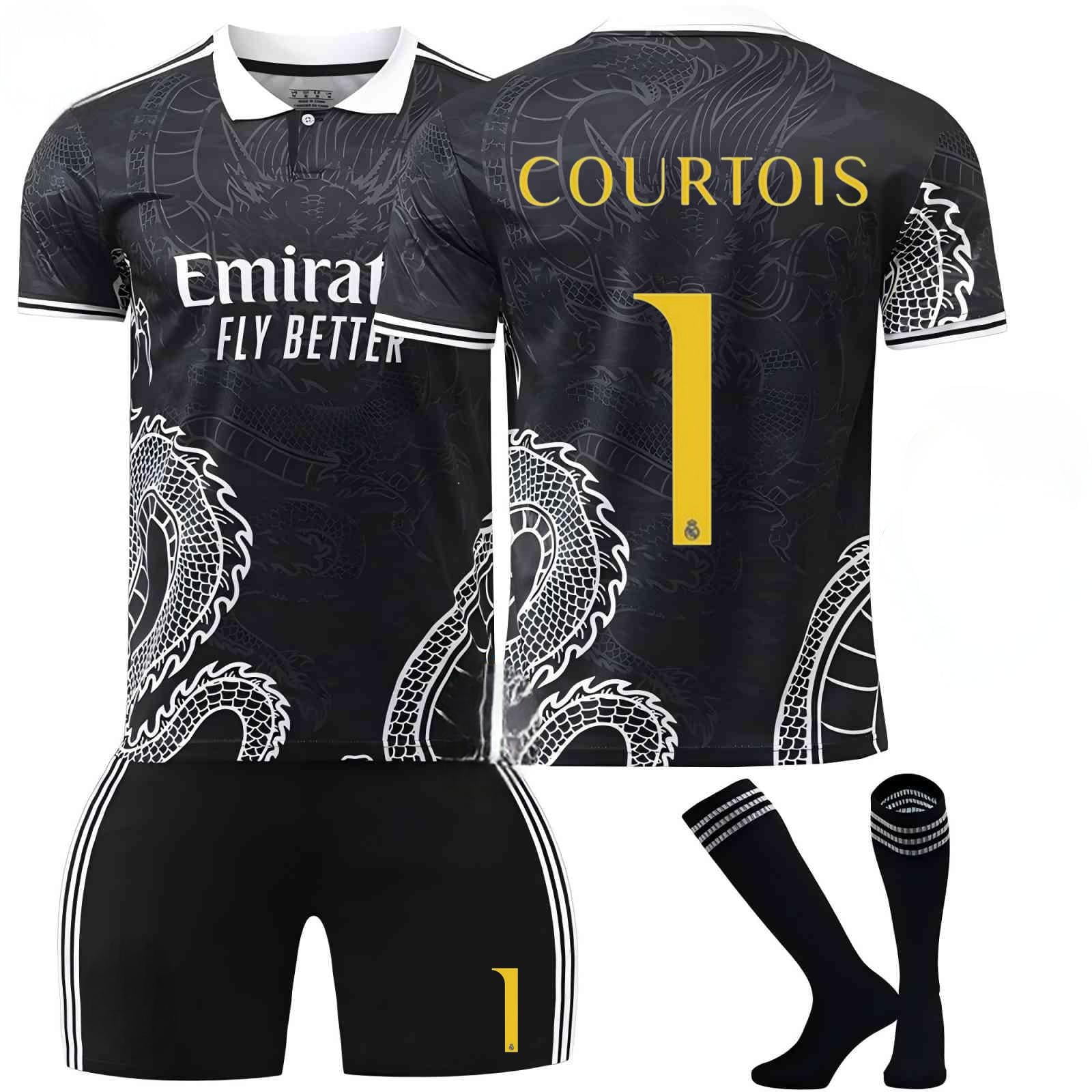KuruS 2324 Spain Soccer Club Jerseys 3 Piece Sets, Number 1 COURTOIS Printed Short Sleeve Shirts ...