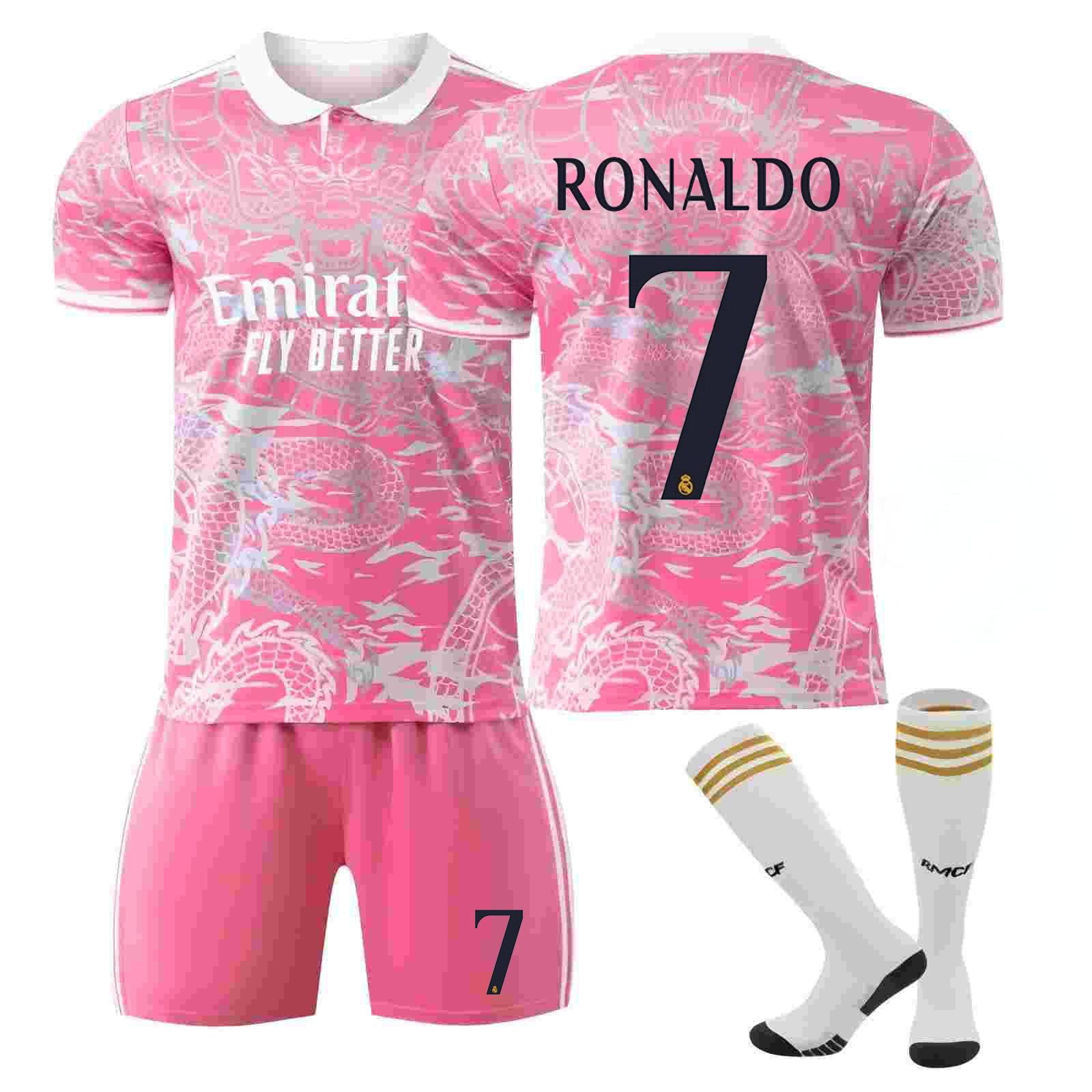 KuruS 2324 Spain Soccer Club Jerseys 3 Piece Sets, Number 7 RONALDO Printed Short Sleeve Shirts ...