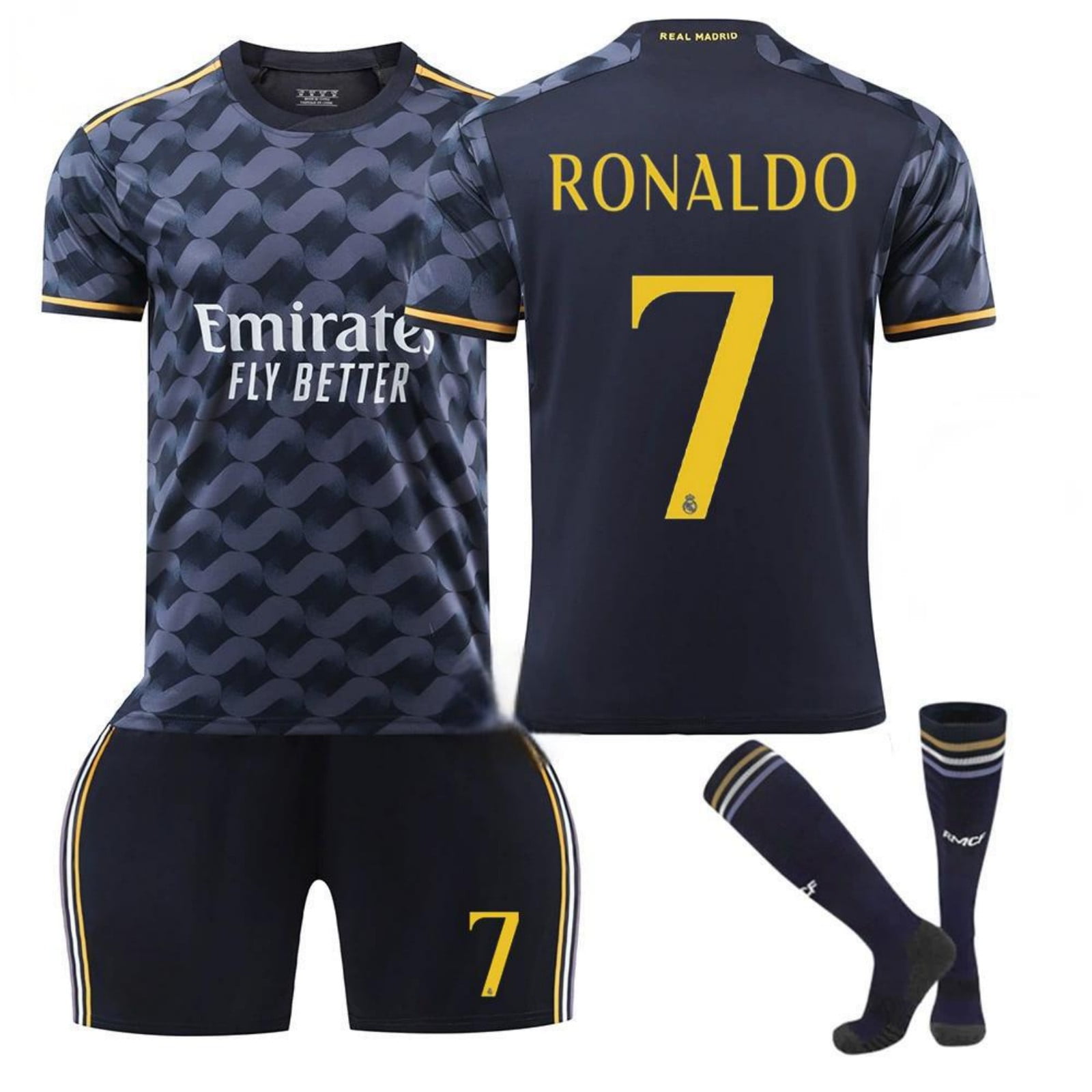 KuruS 2324 Spain Soccer Club Jerseys 3 Piece Sets, Number 7 RONALDO Printed Short Sleeve Shirts ...
