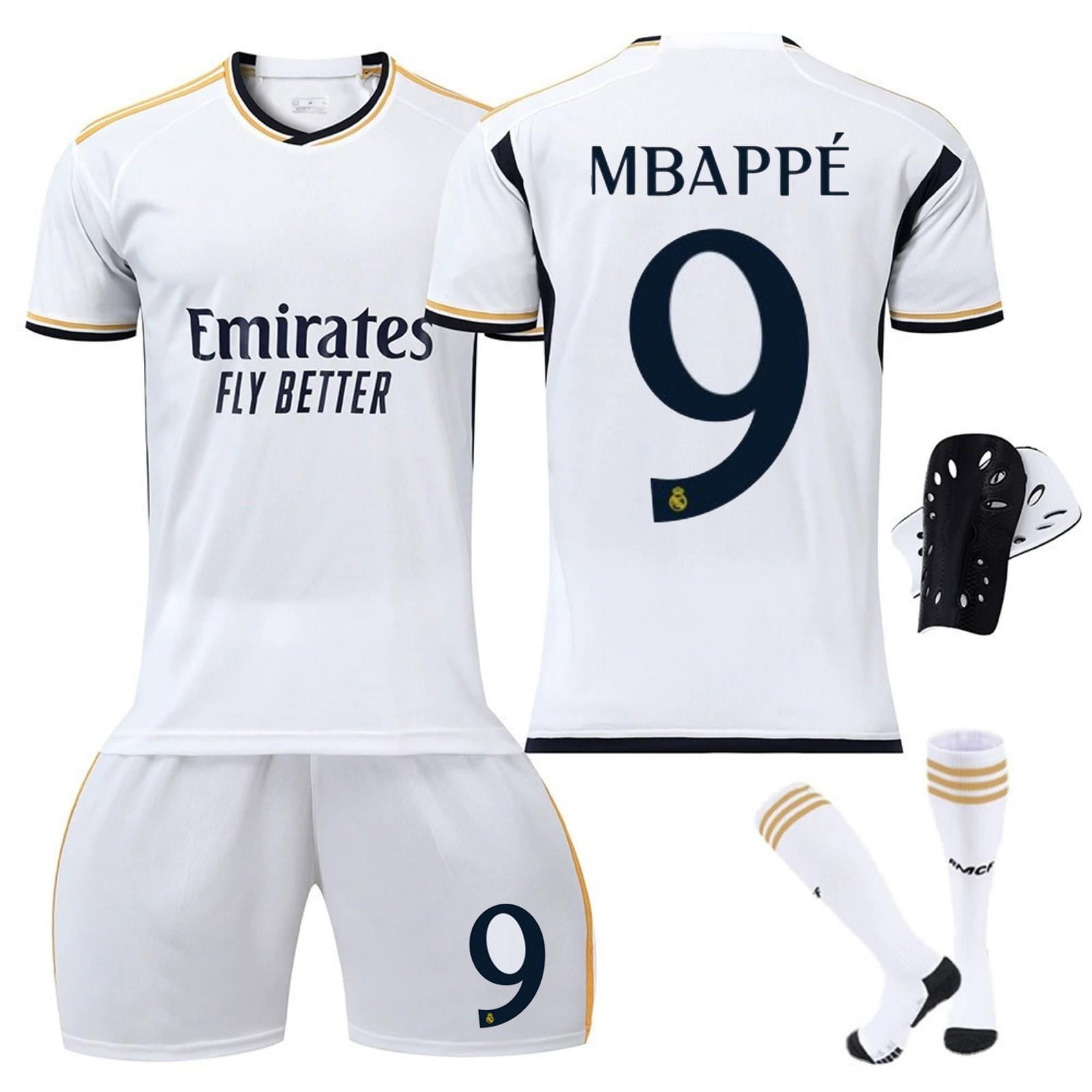 KuruS 2324 Spain Soccer Club Jerseys 4 Piece Sets, Number 9 MBAPPE Printed Short Sleeve Shirts ...