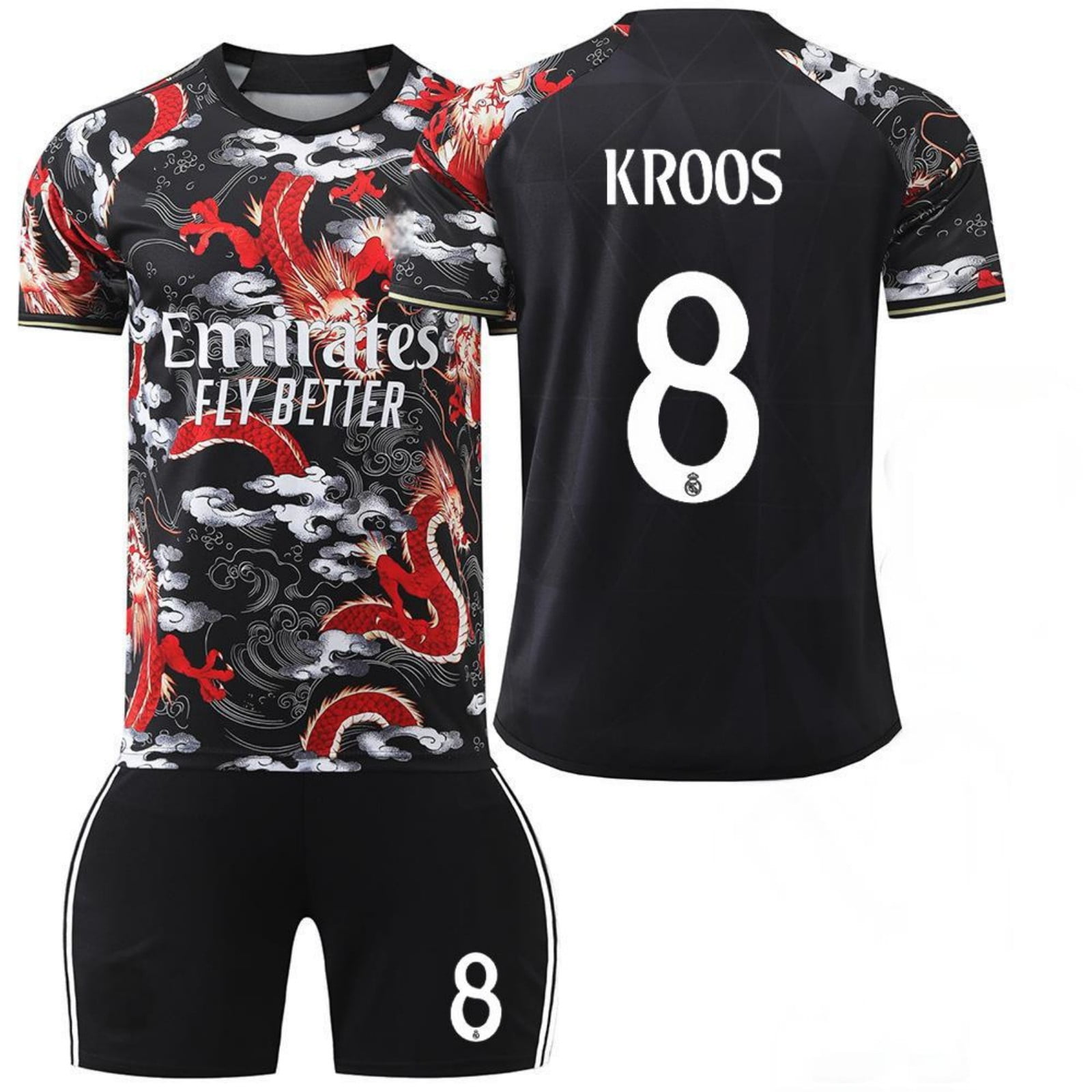 KuruS 2425 Spain Soccer Club Jerseys 2 Piece Sets, Number 8 KROOS Printed Short Sleeve Shirts ...