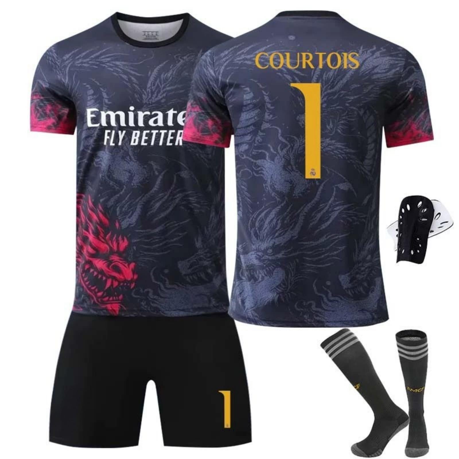 KuruS 2425 Spain Soccer Club Jerseys 4 Piece Sets, Number 1 COURTOIS Printed Short Sleeve Shirts ...