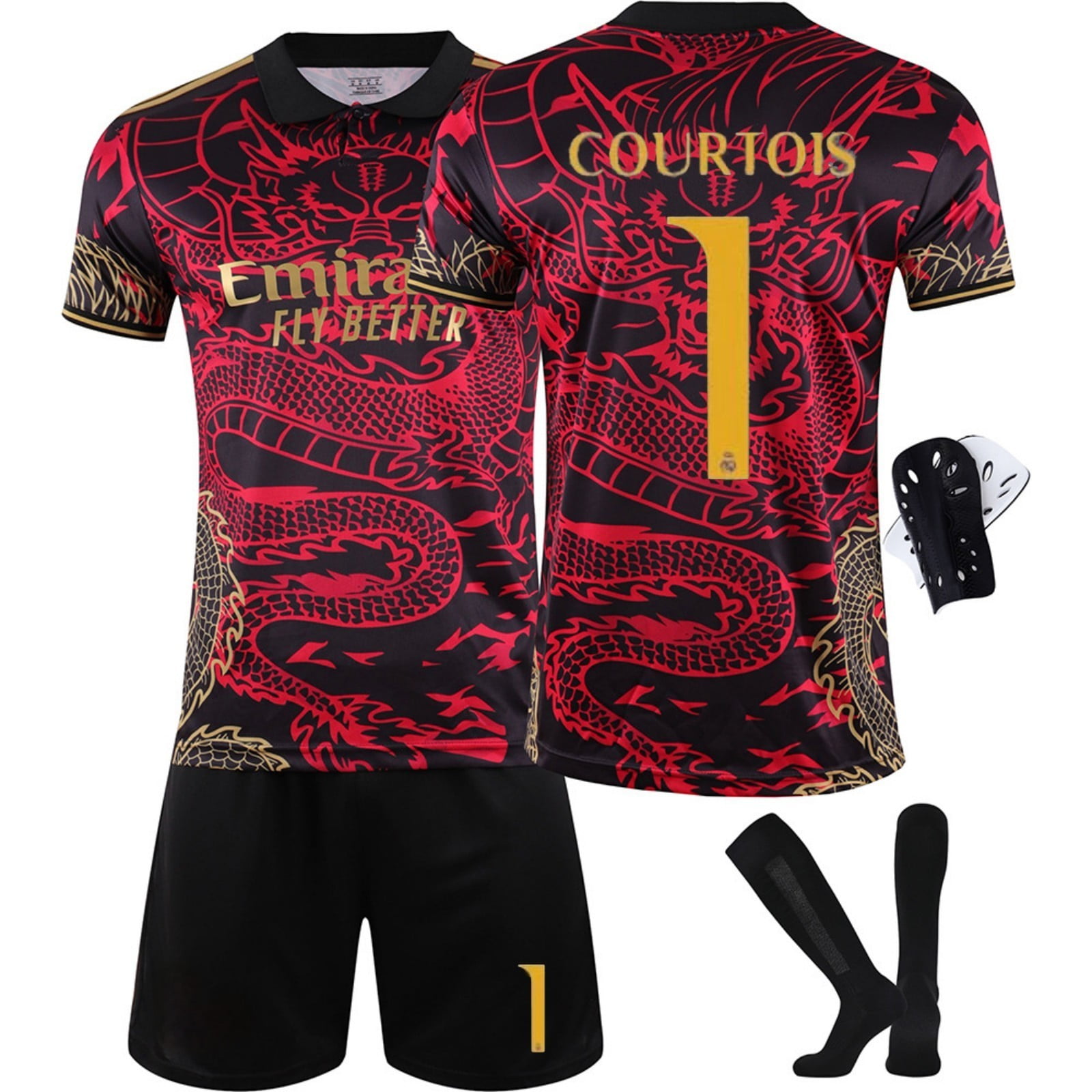 KuruS 2425 Spain Soccer Club Jerseys 4 Piece Sets, Number 1 COURTOIS ...