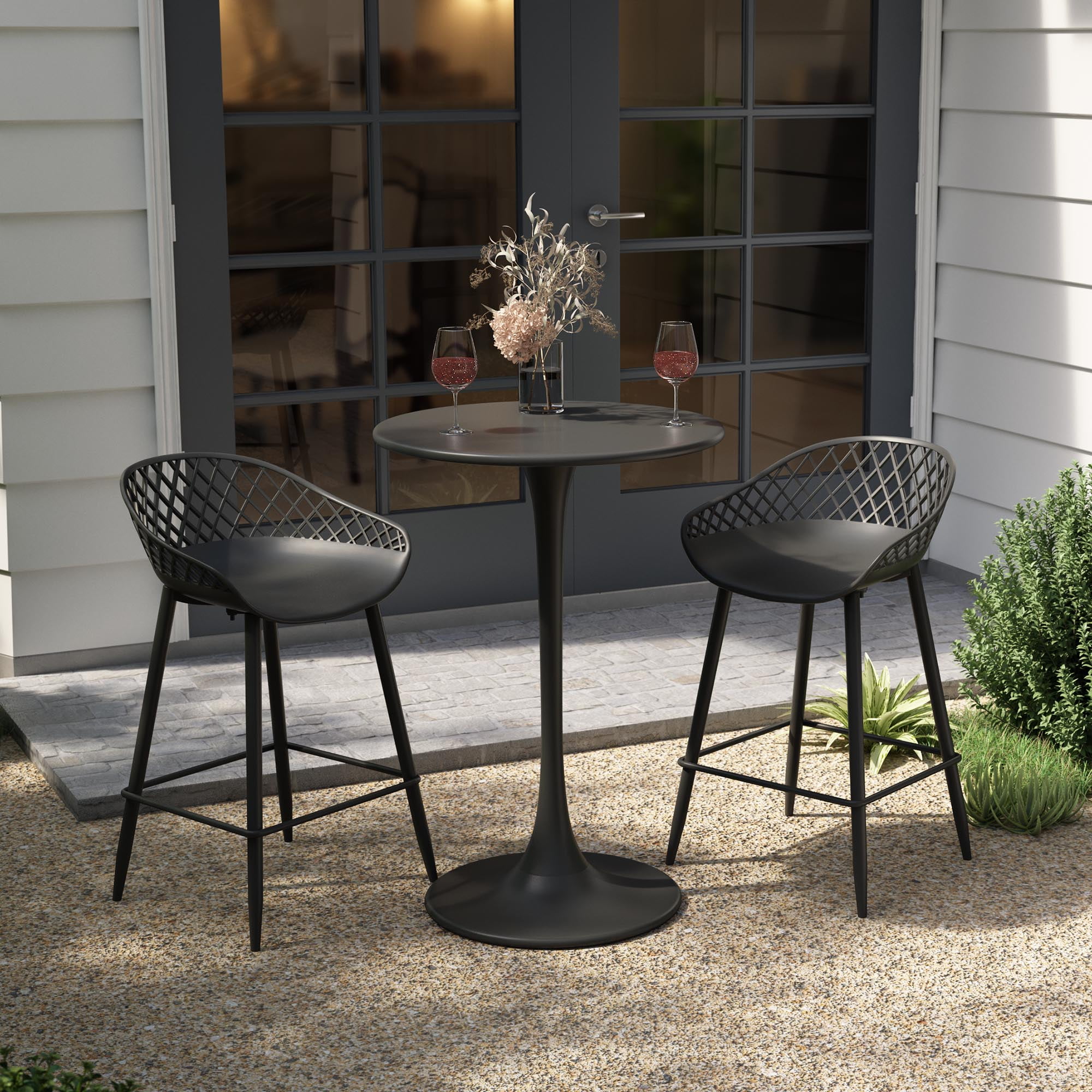 Free Shipping! Jamesdar Kurv 24" Counter Height Steel Bistro Table in ...
