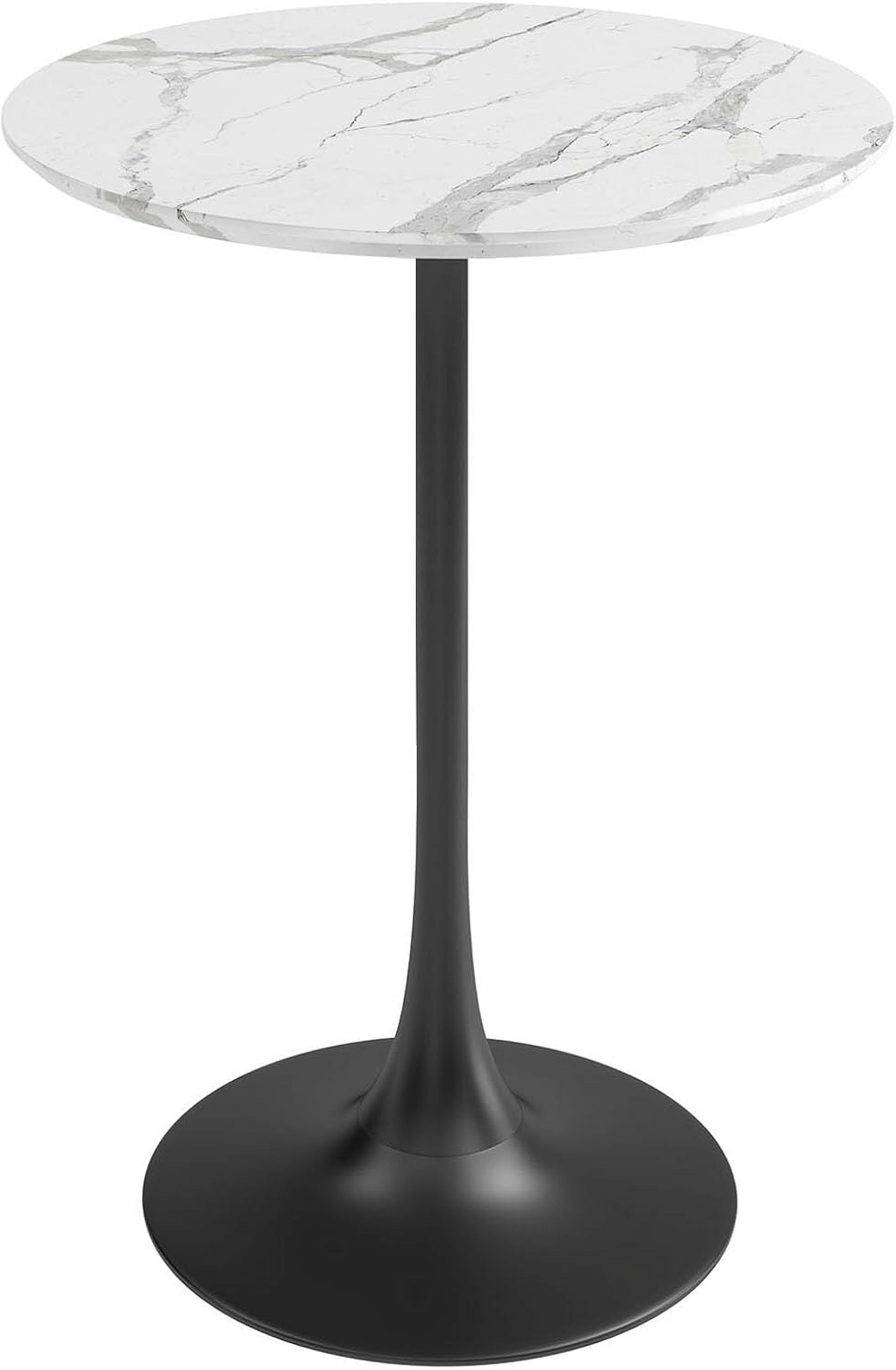 Kurv Counter Table White Faux Marble/Black Base - Walmart.com