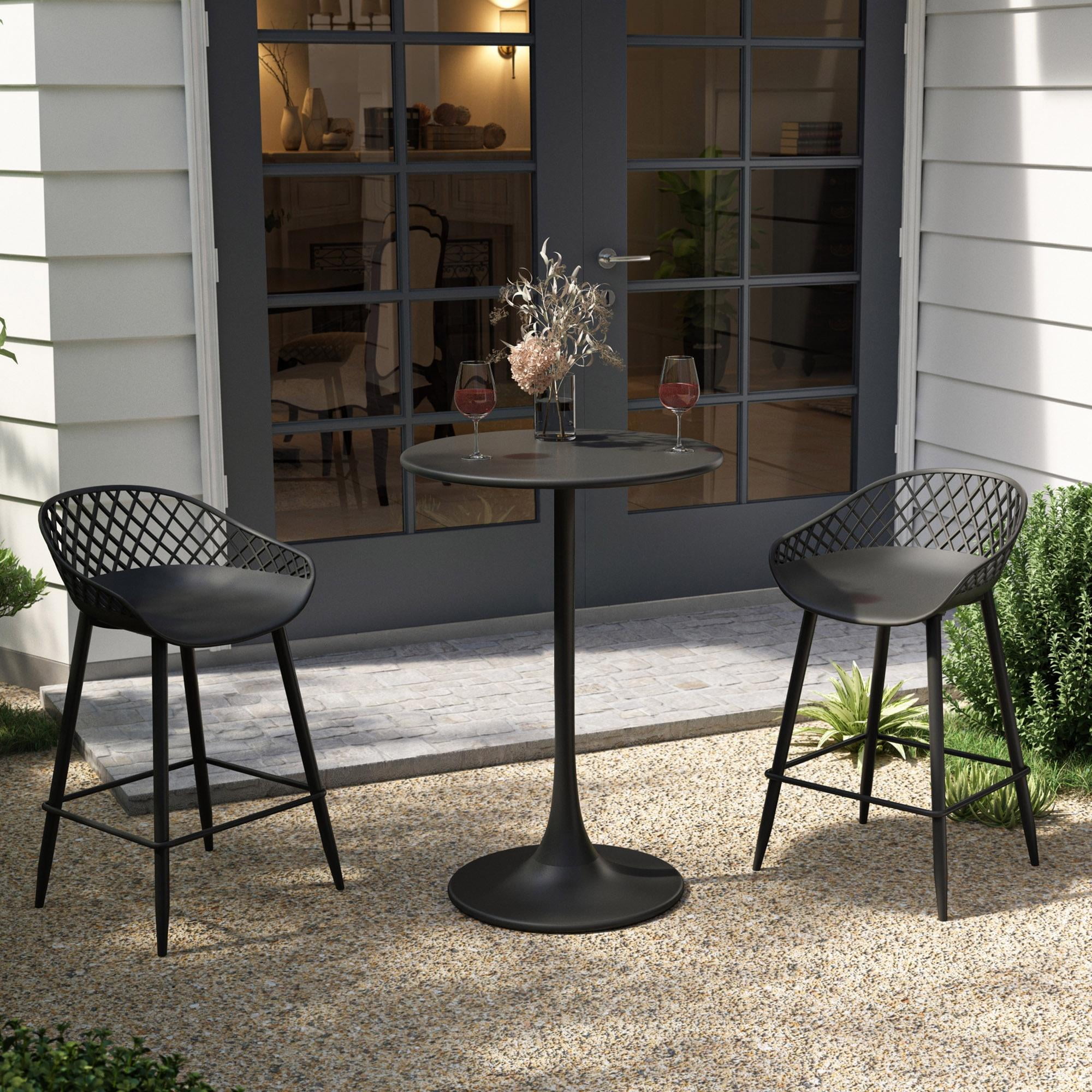 Kurv™ Series Bistro Counter Table + Kurv™ Counter Stool Set of 2 ...