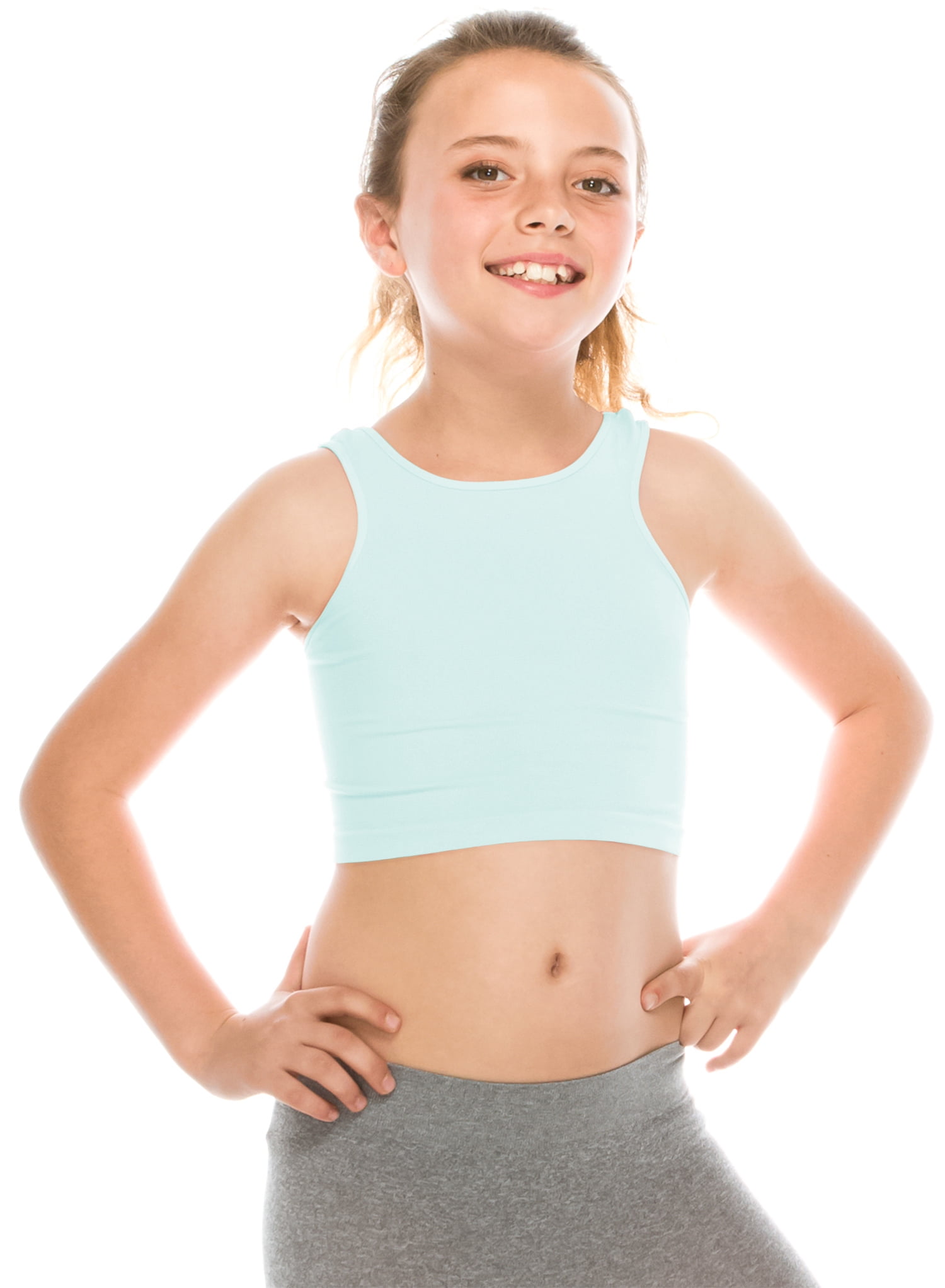 Kurve Premium Girls Seamless Supersoft Sleeveless Crop Tank Top ...