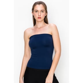 Women's Basic Stretch Strapless Long Bandeau Tube Top - Walmart.com