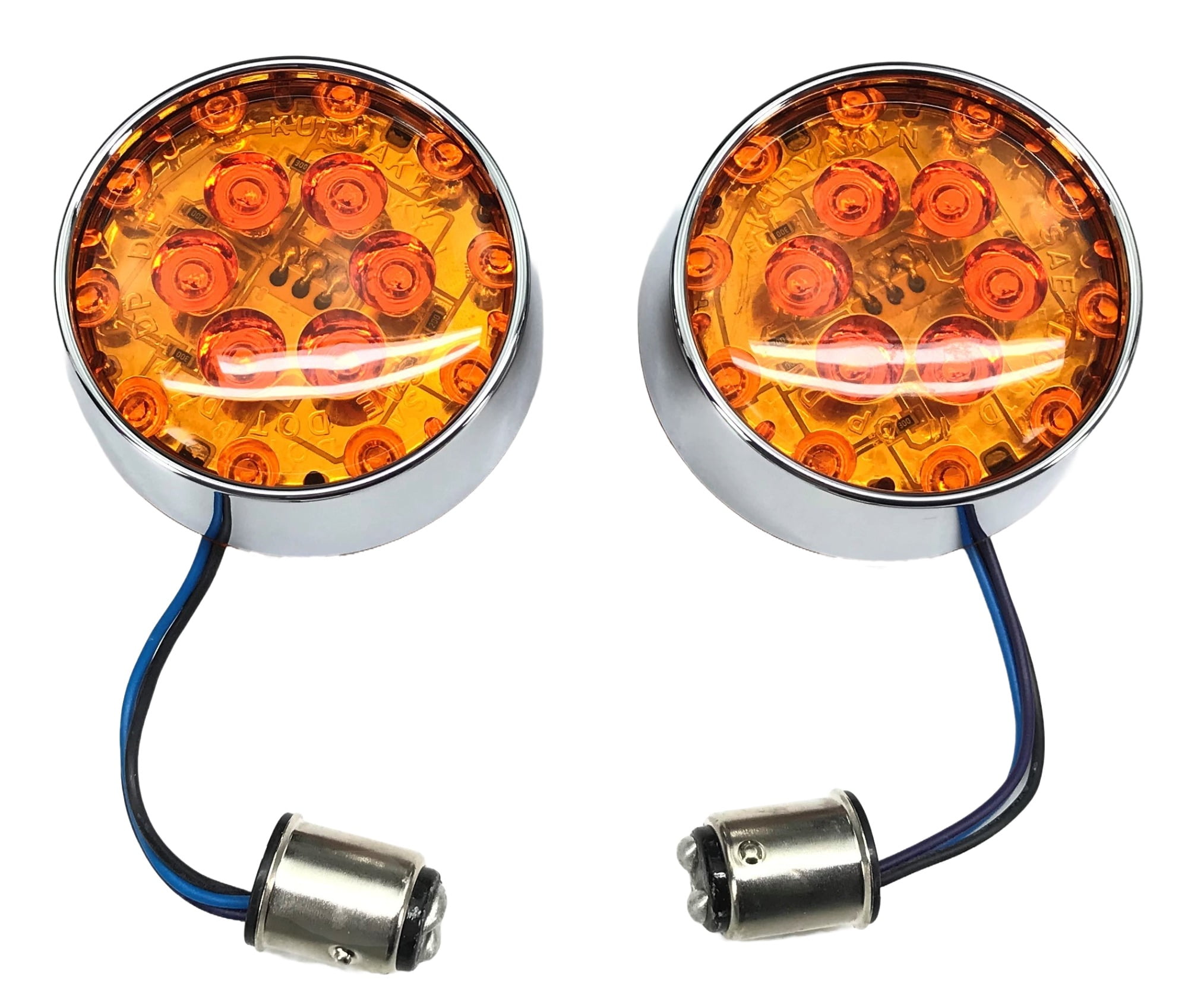 Kuryakyn 5442 LED Front Turn Signal Inserts - Bullet Style - Chrome ...